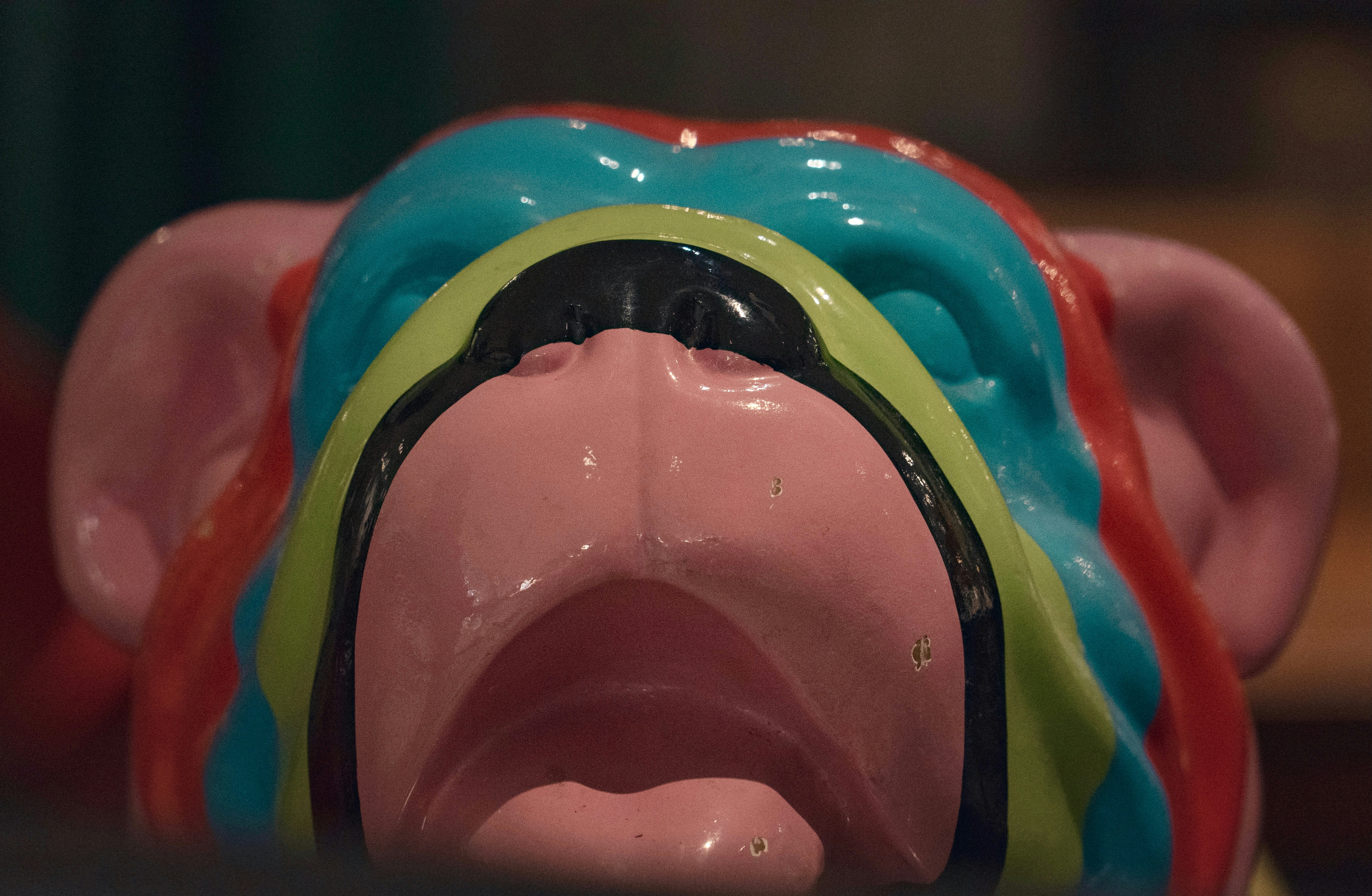 Whimsical Color Splash: A Playful Ceramic Canine