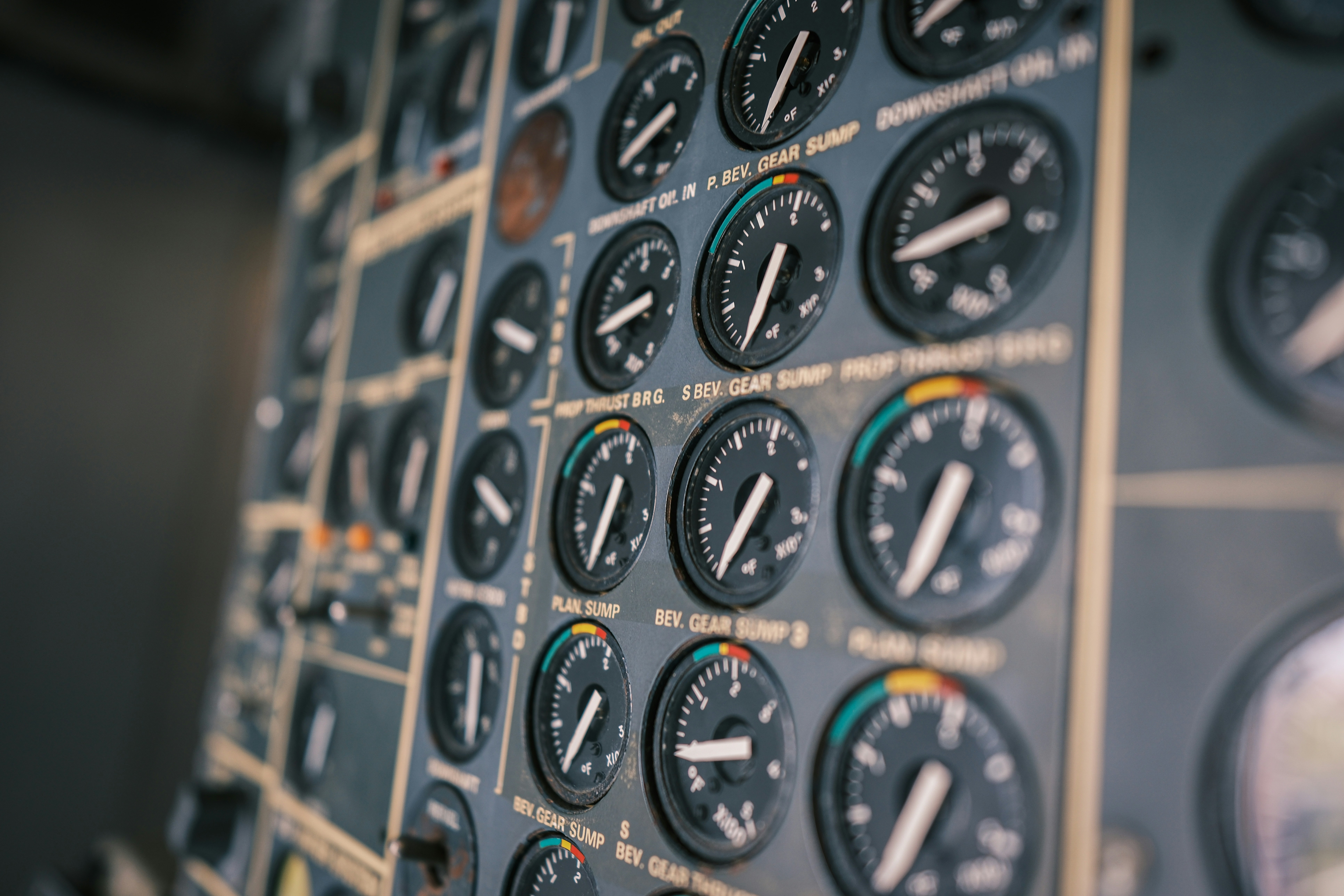 Close-up of an aircraft cockpit instrument panel. photo – Free ...