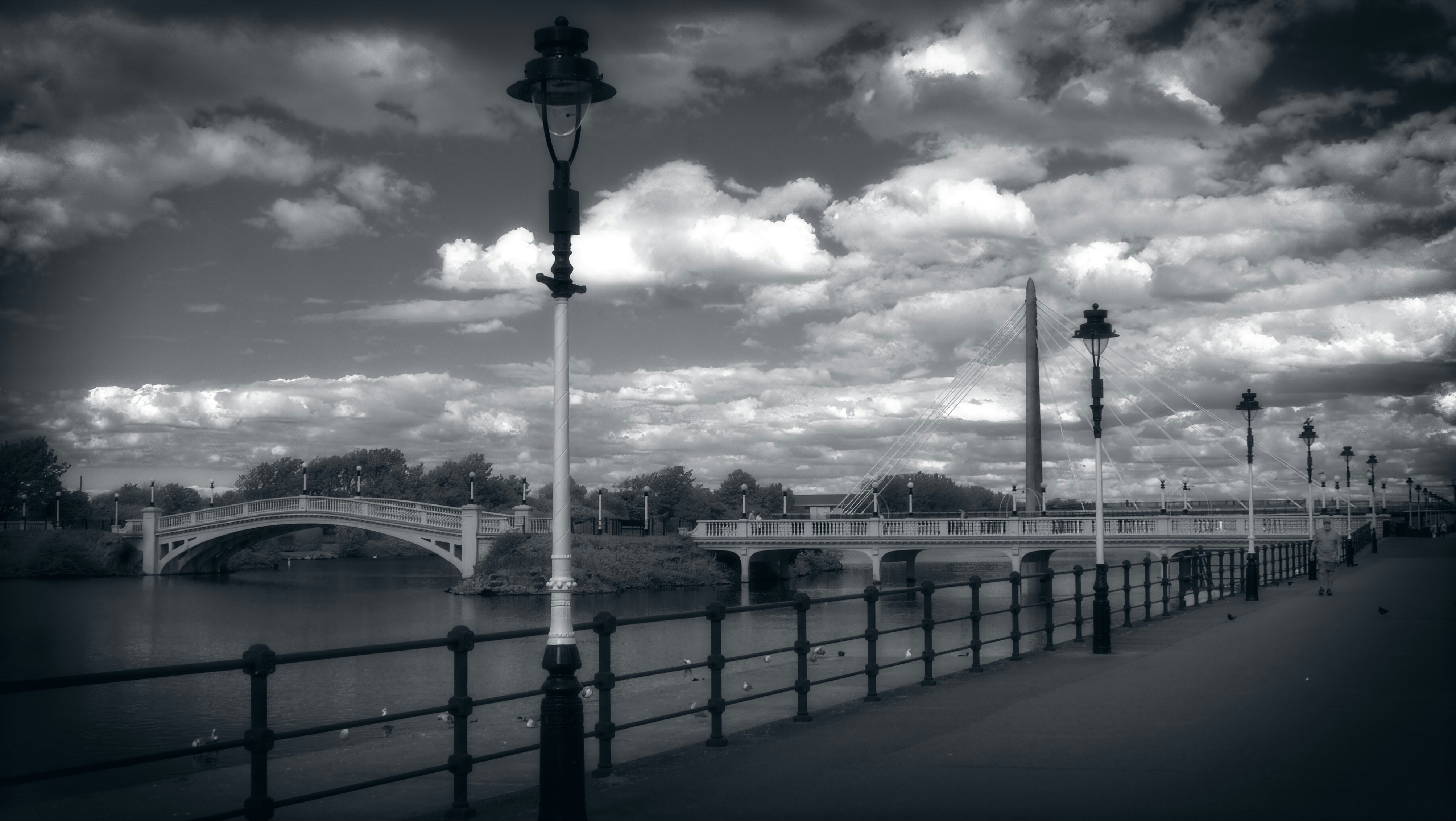 Bridges and Lanterns: A Serene Riverside Stroll