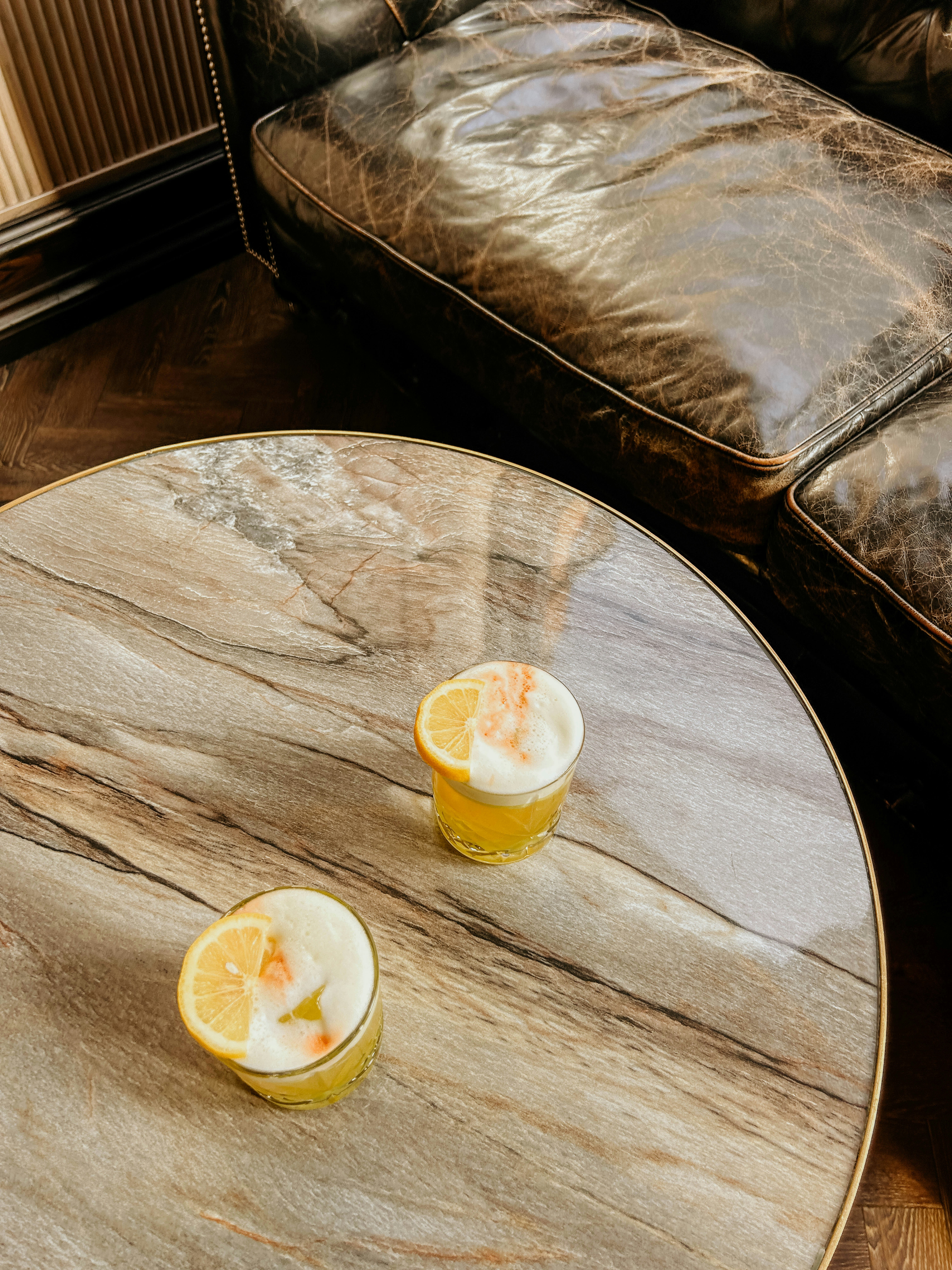A Toast to Elegance: Refreshments on a Marble Table