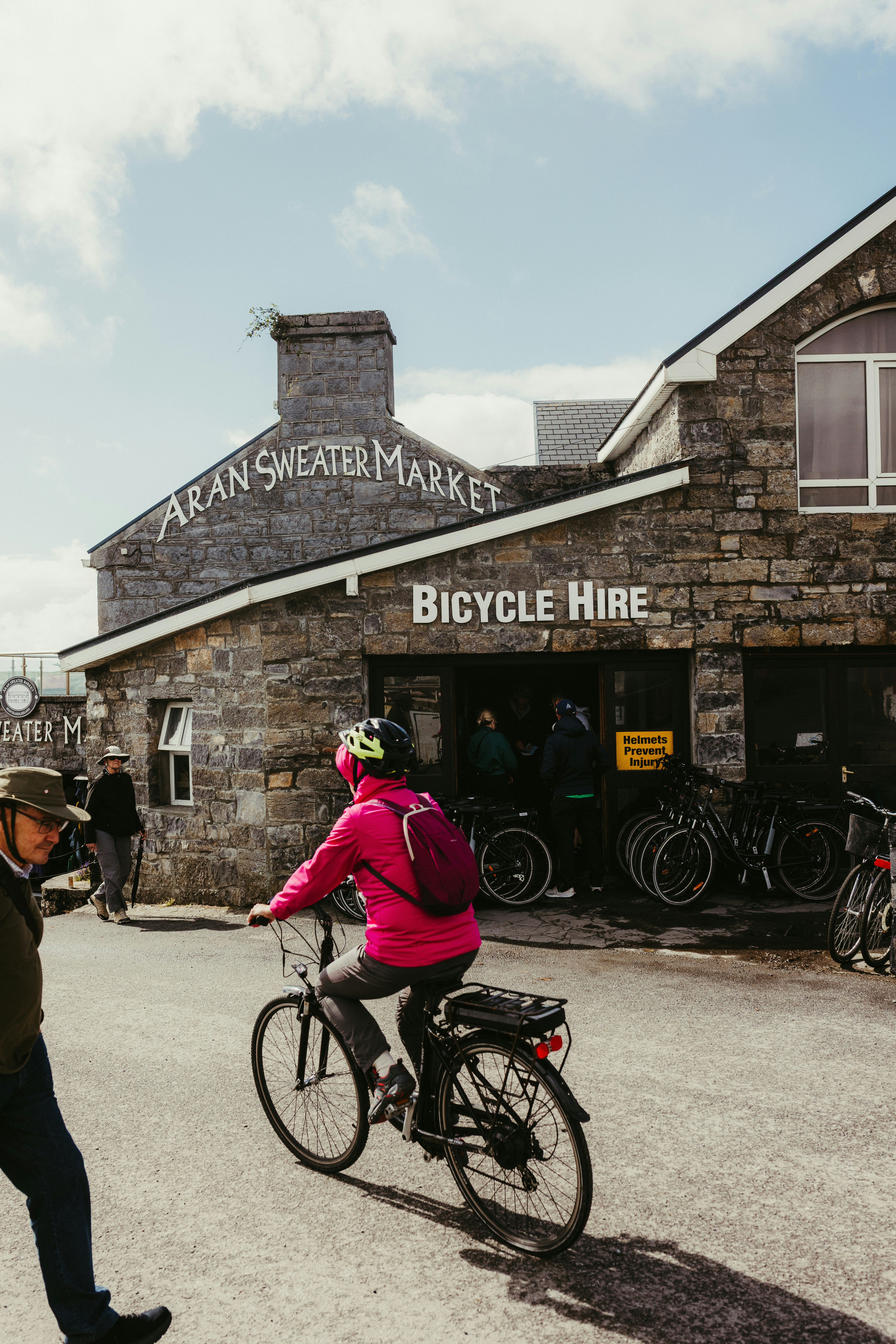 Magenta Rider at the Stone Market Bicycle Hire