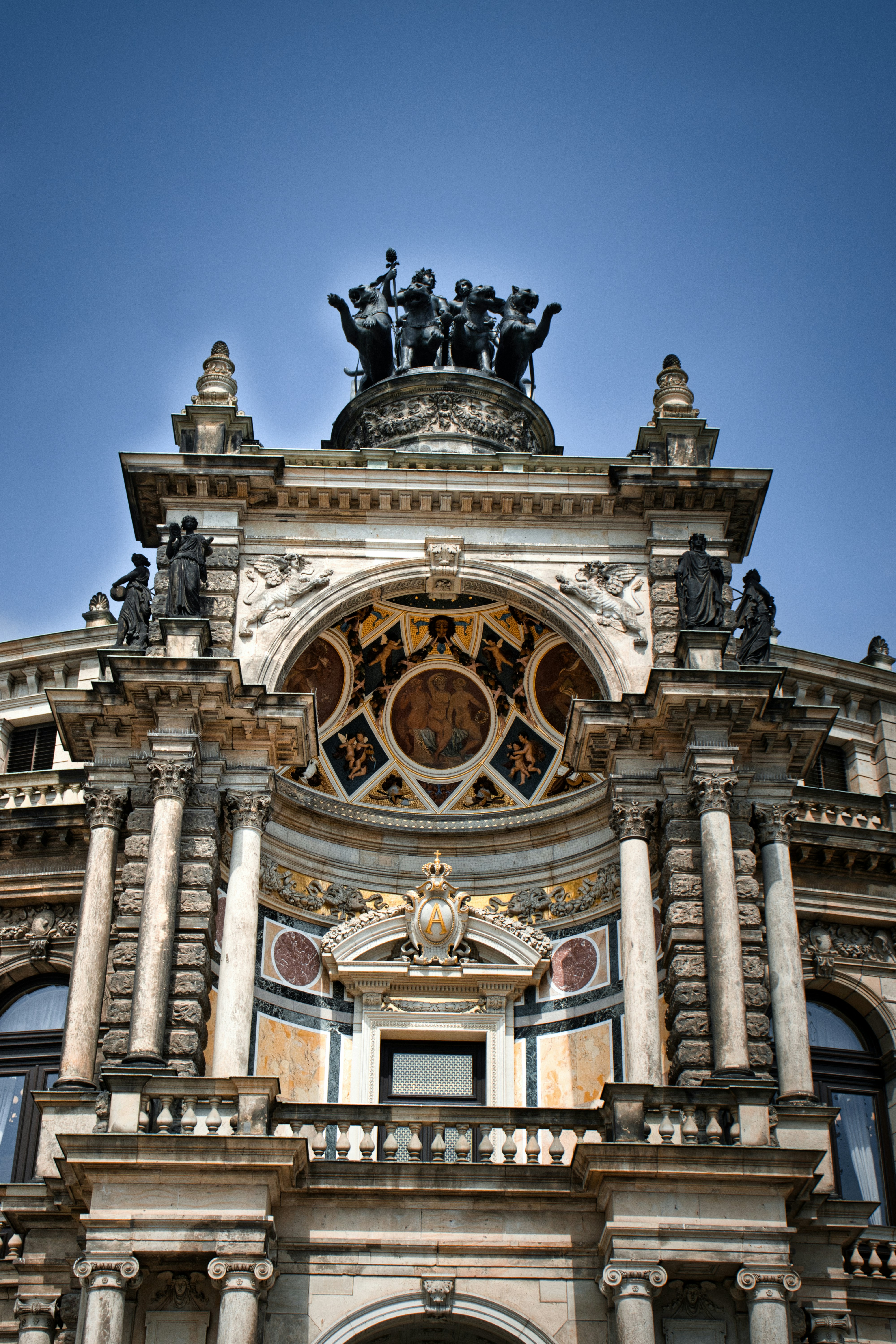 Carved Stone Symphony: A Cathedral Facade Reaching Toward the Sky