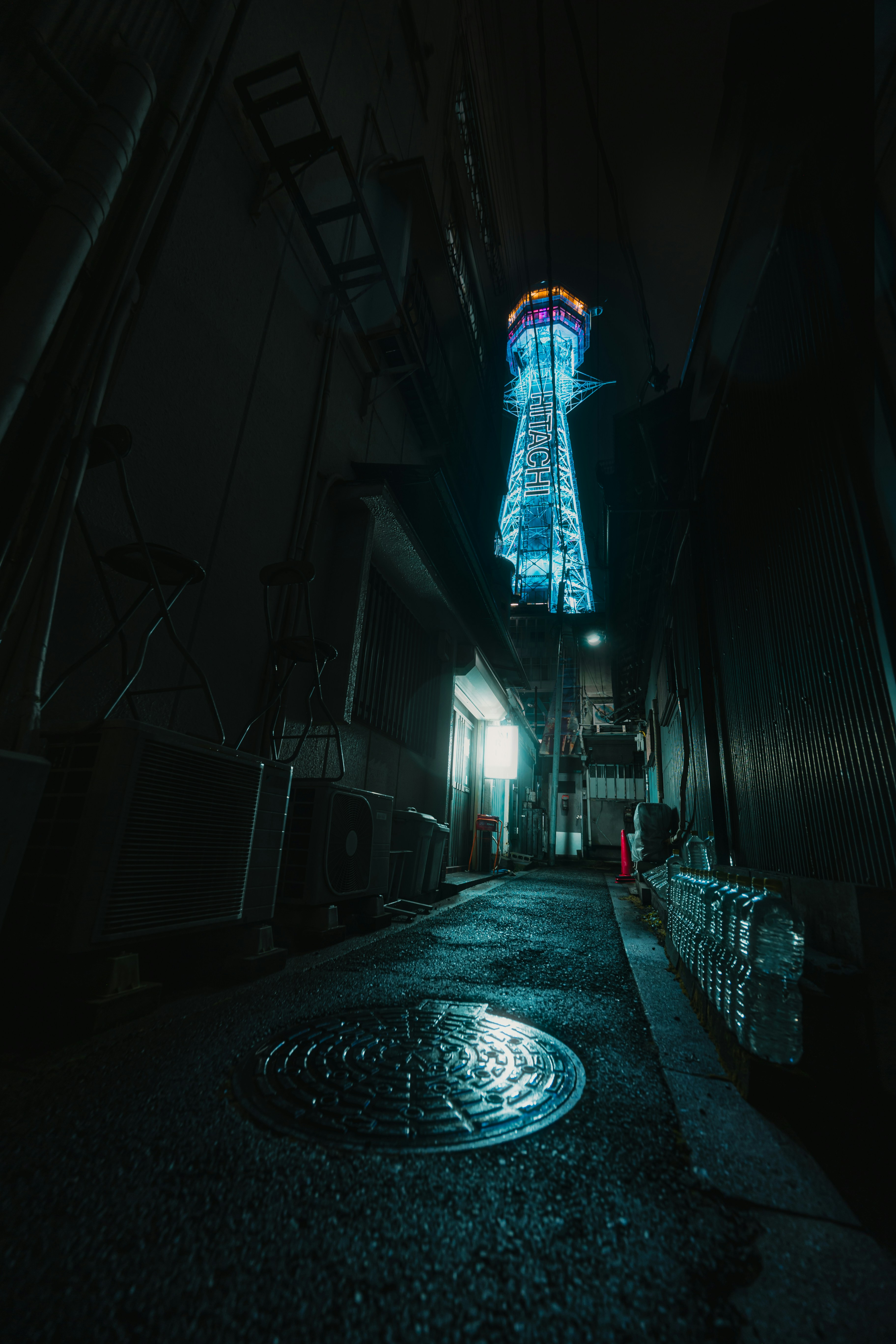 Neon Beacon in the Urban Abyss