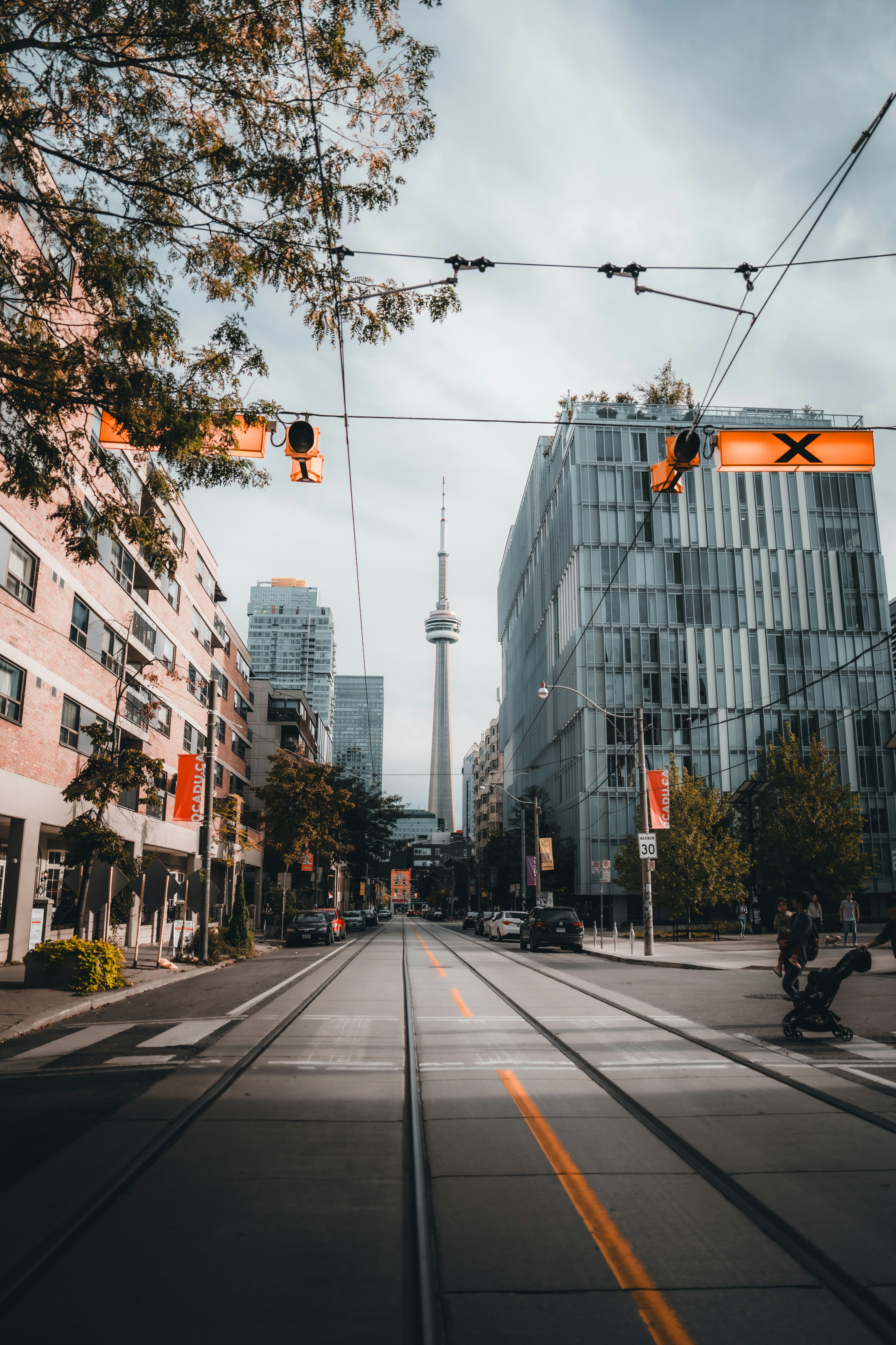 Urban Symphony: The Tower Amidst the Cityscape