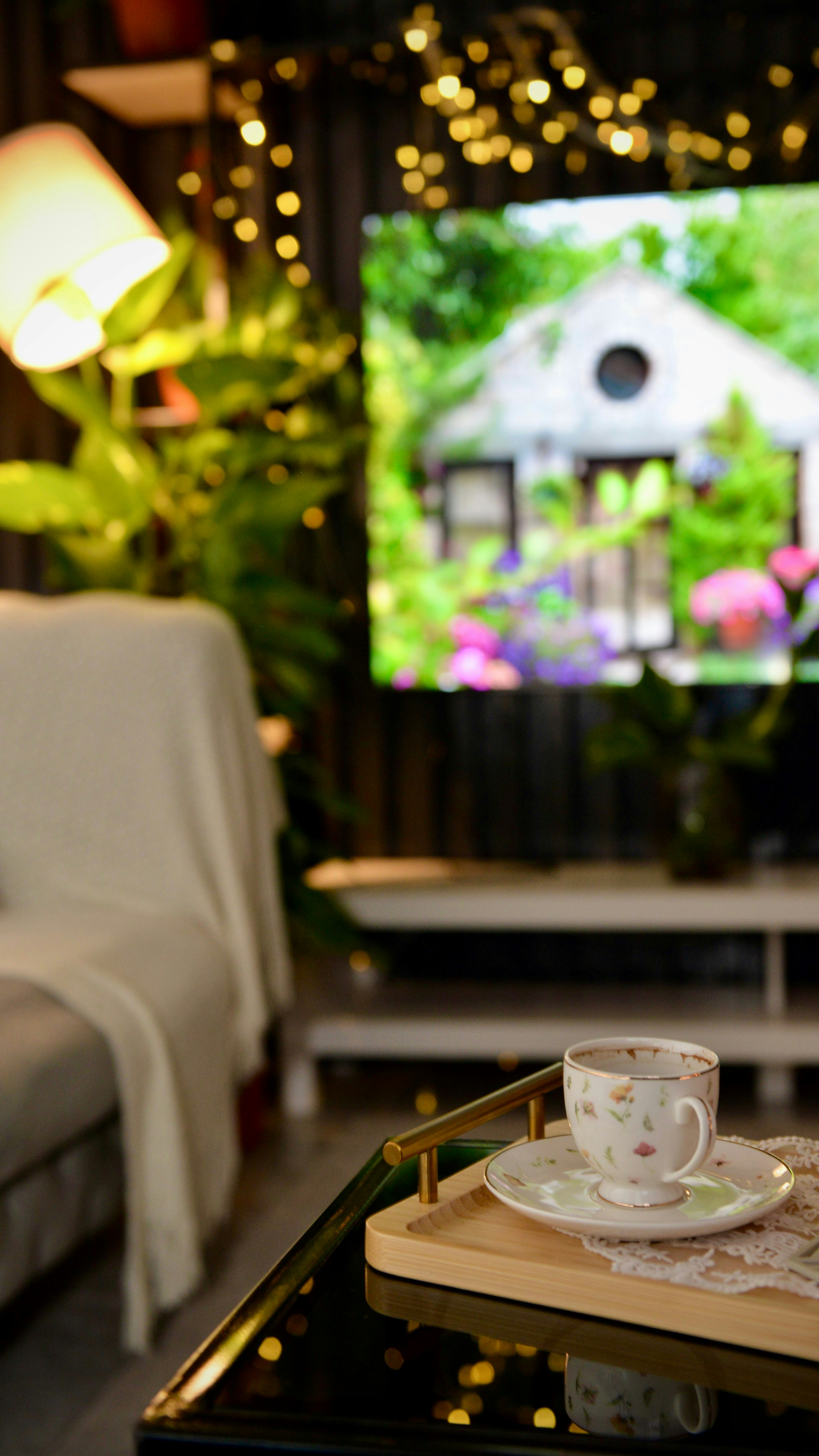 A Cozy Retreat: Tea Time Amidst Nature's Glow