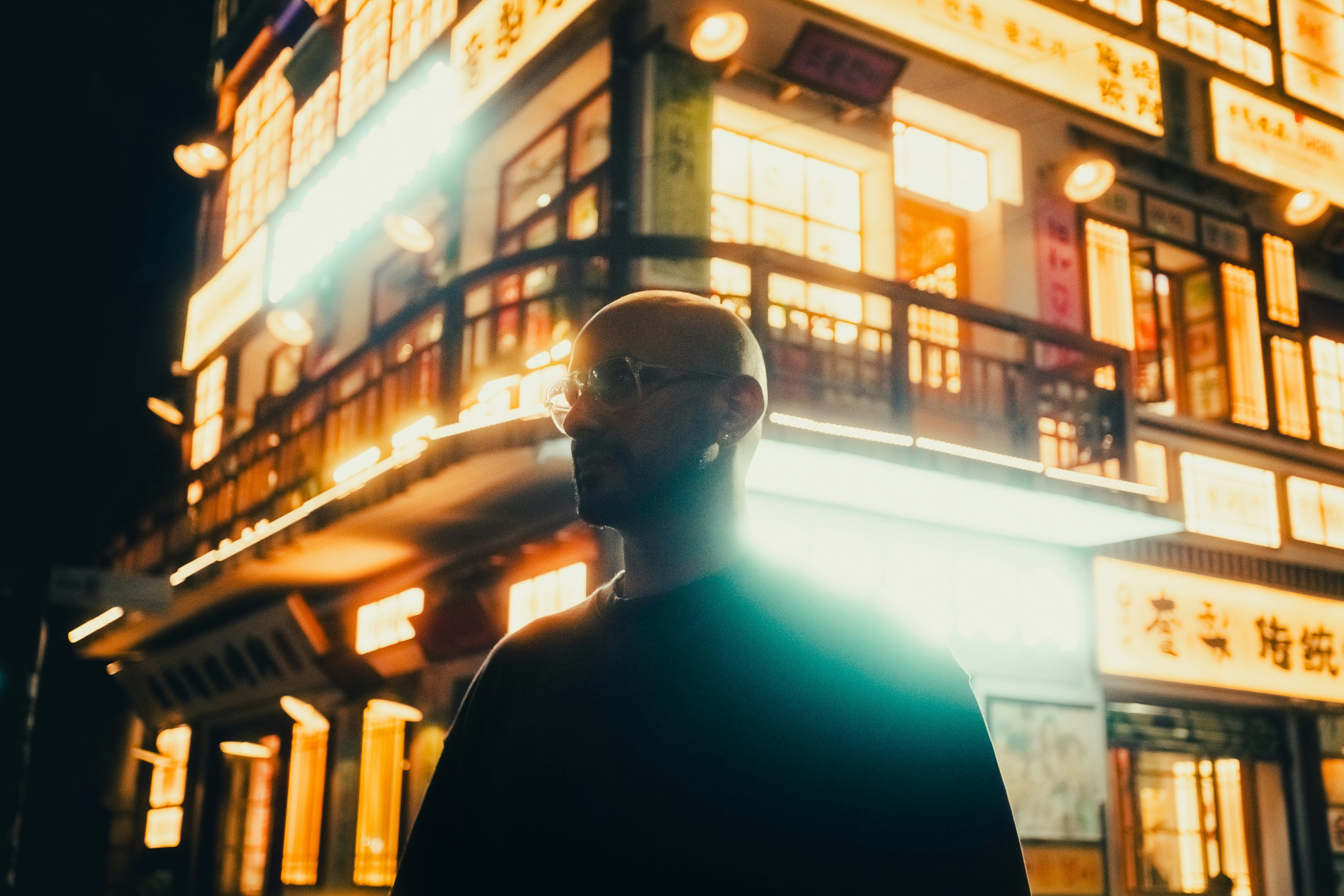 Neon Reverie: A Nighttime Encounter