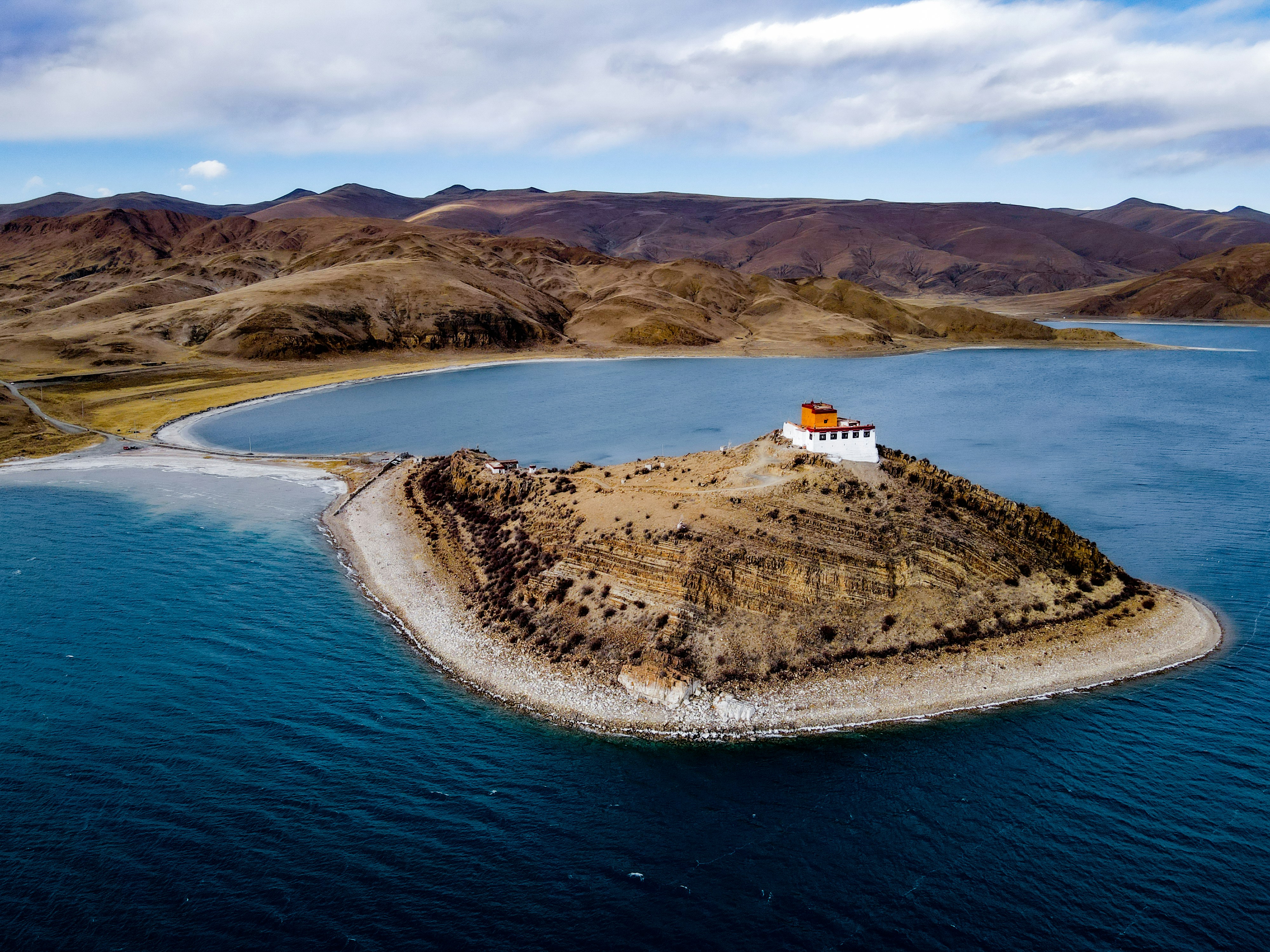 Isolated Serenity: A Monastery by the Water's Edge