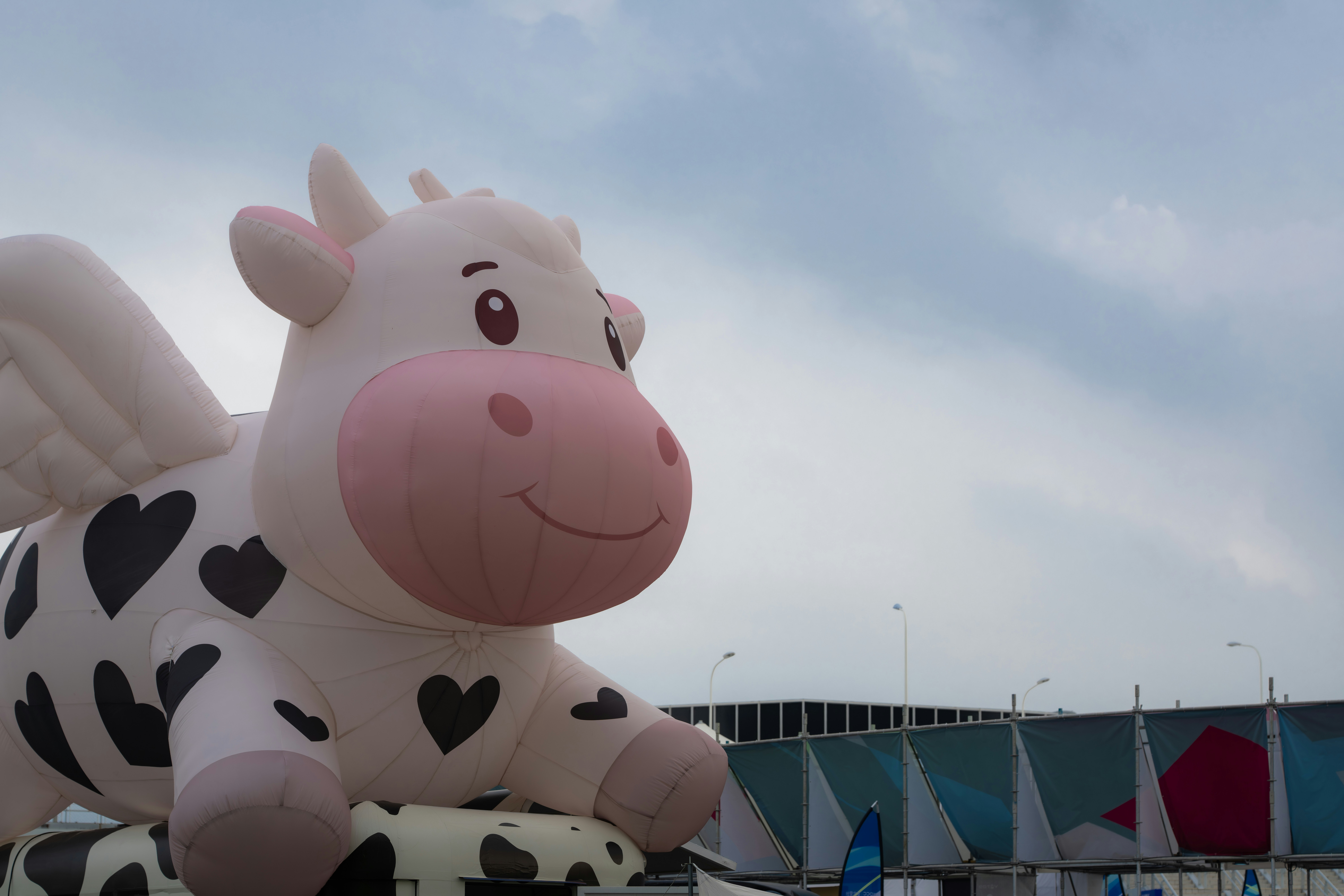 Whimsical Flight of the Heartfelt Cow