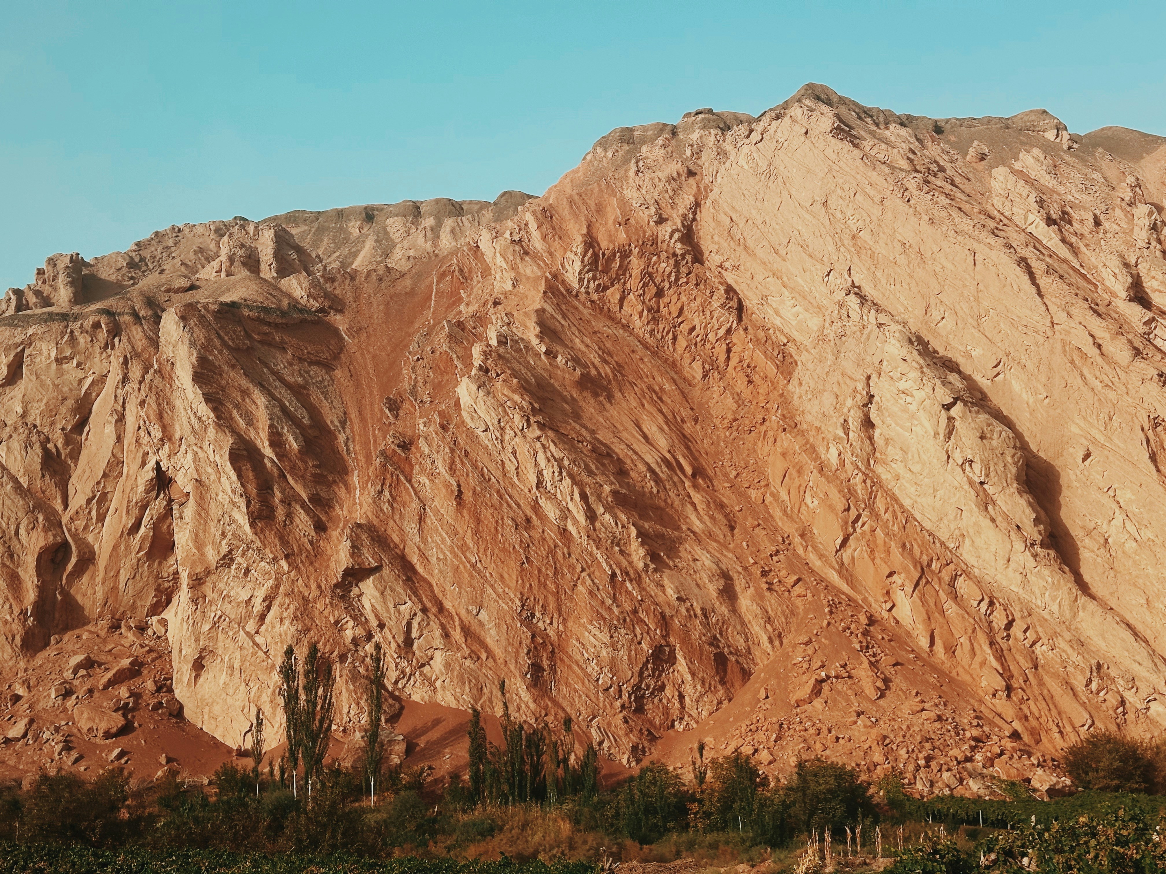 TuLufan ,Xin Jing of China | Eroded desert mountain under a clear blue sky