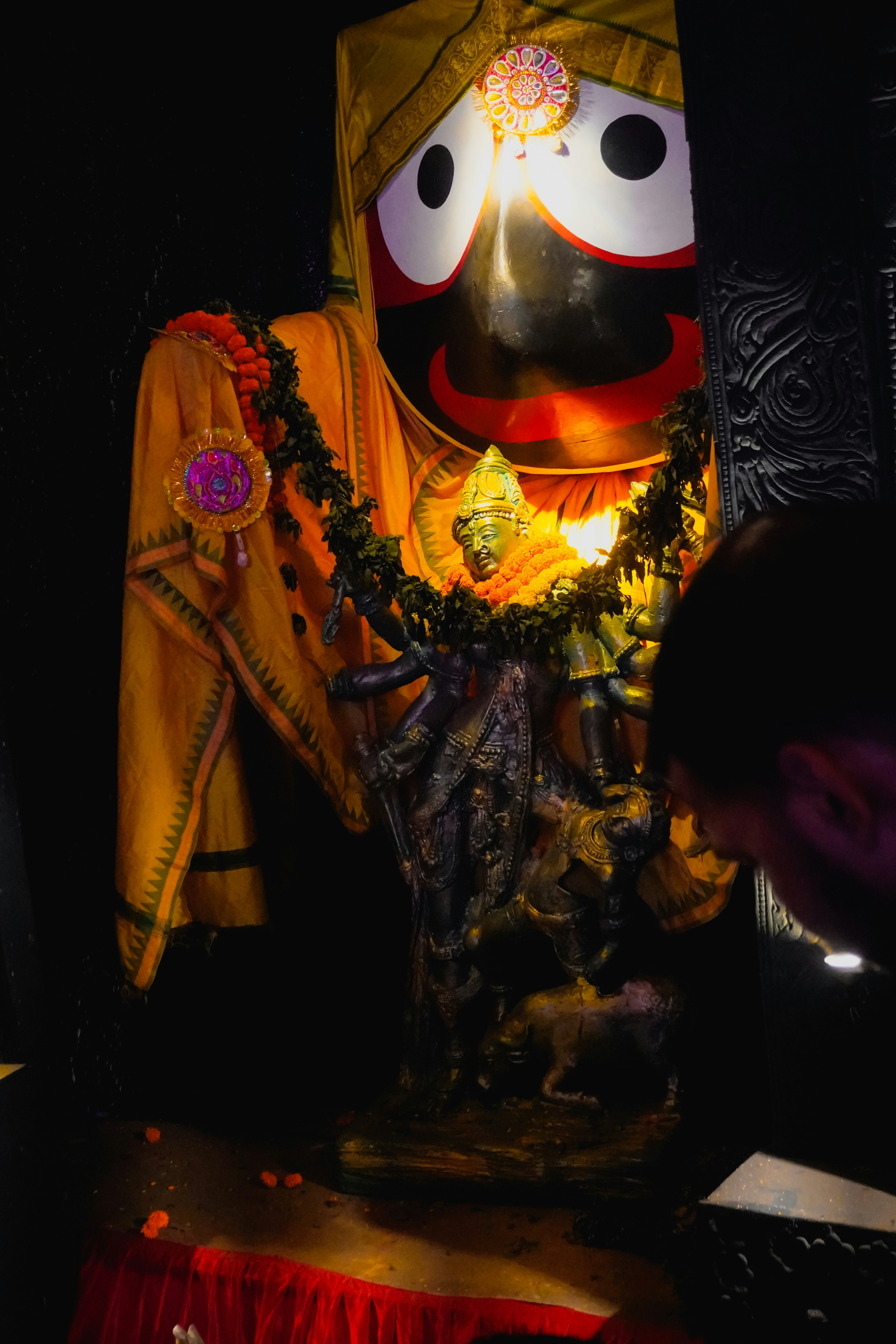 Giant Face Shrine in Warm Dim Light
