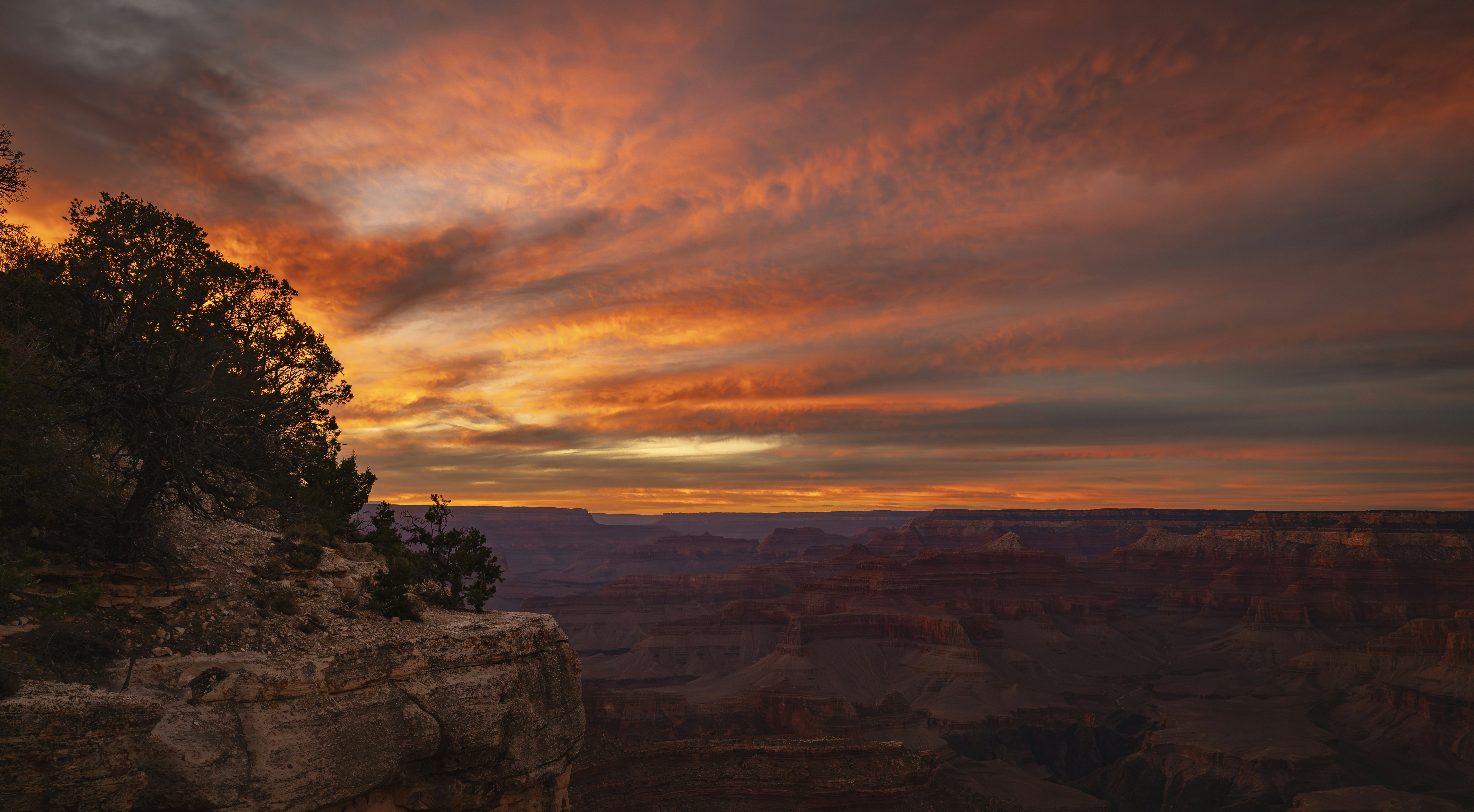 Grand Canyon Sunset | Dramatic sunset over a vast canyon landscape