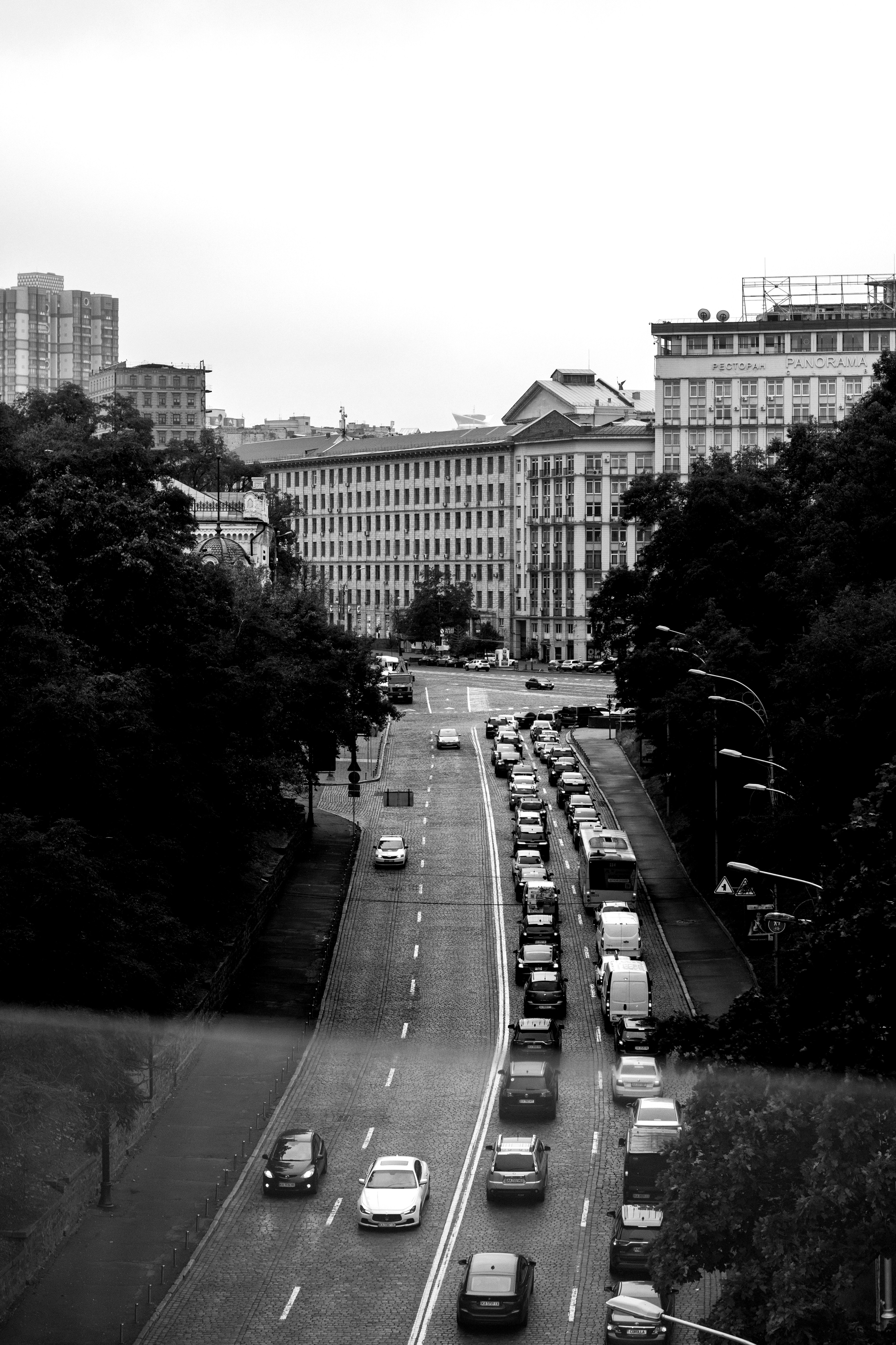 Urban Flow: A Monochrome Journey Through City Streets