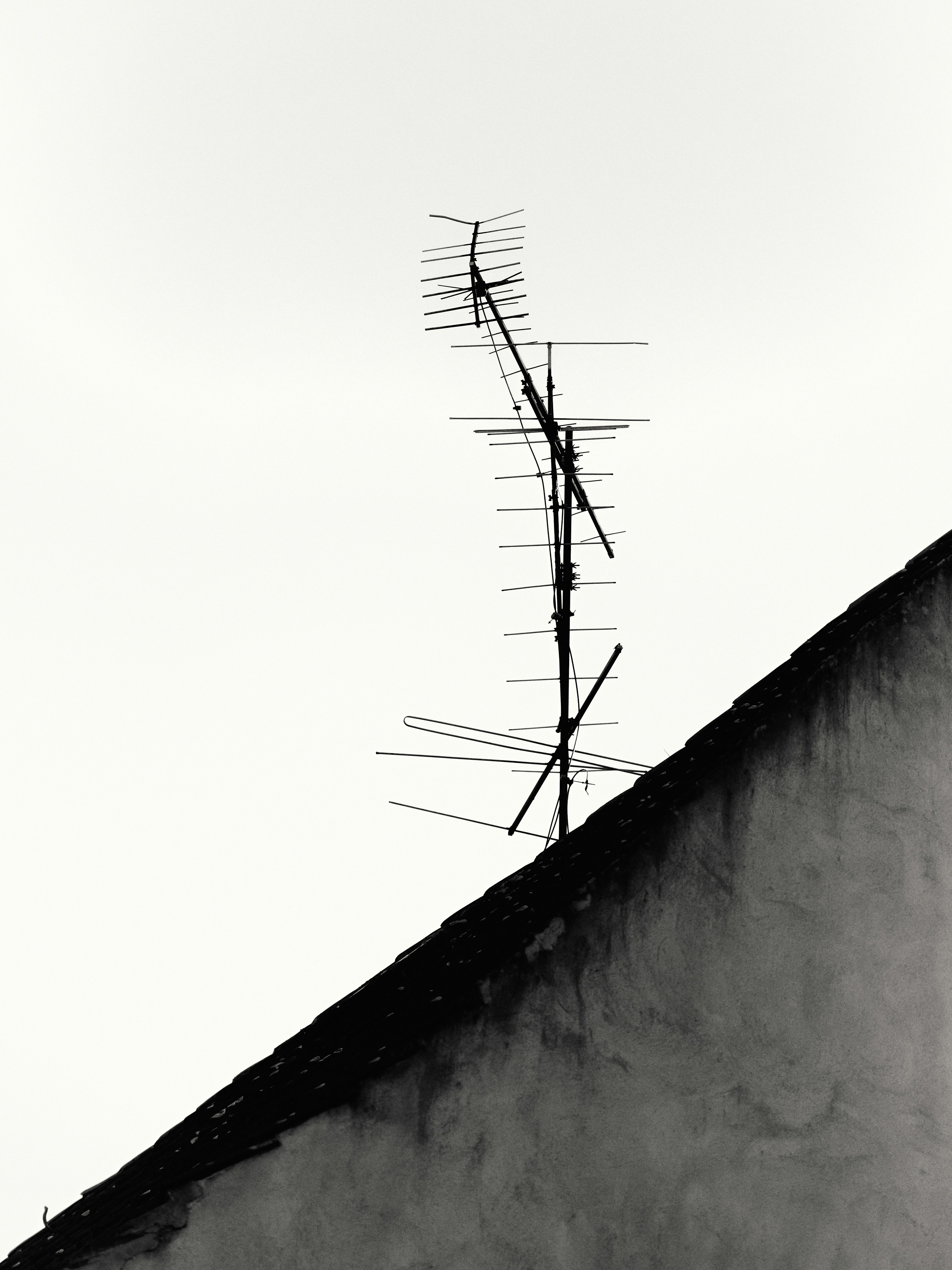 Antenna Edge: Precision Lines on a Pale Roof