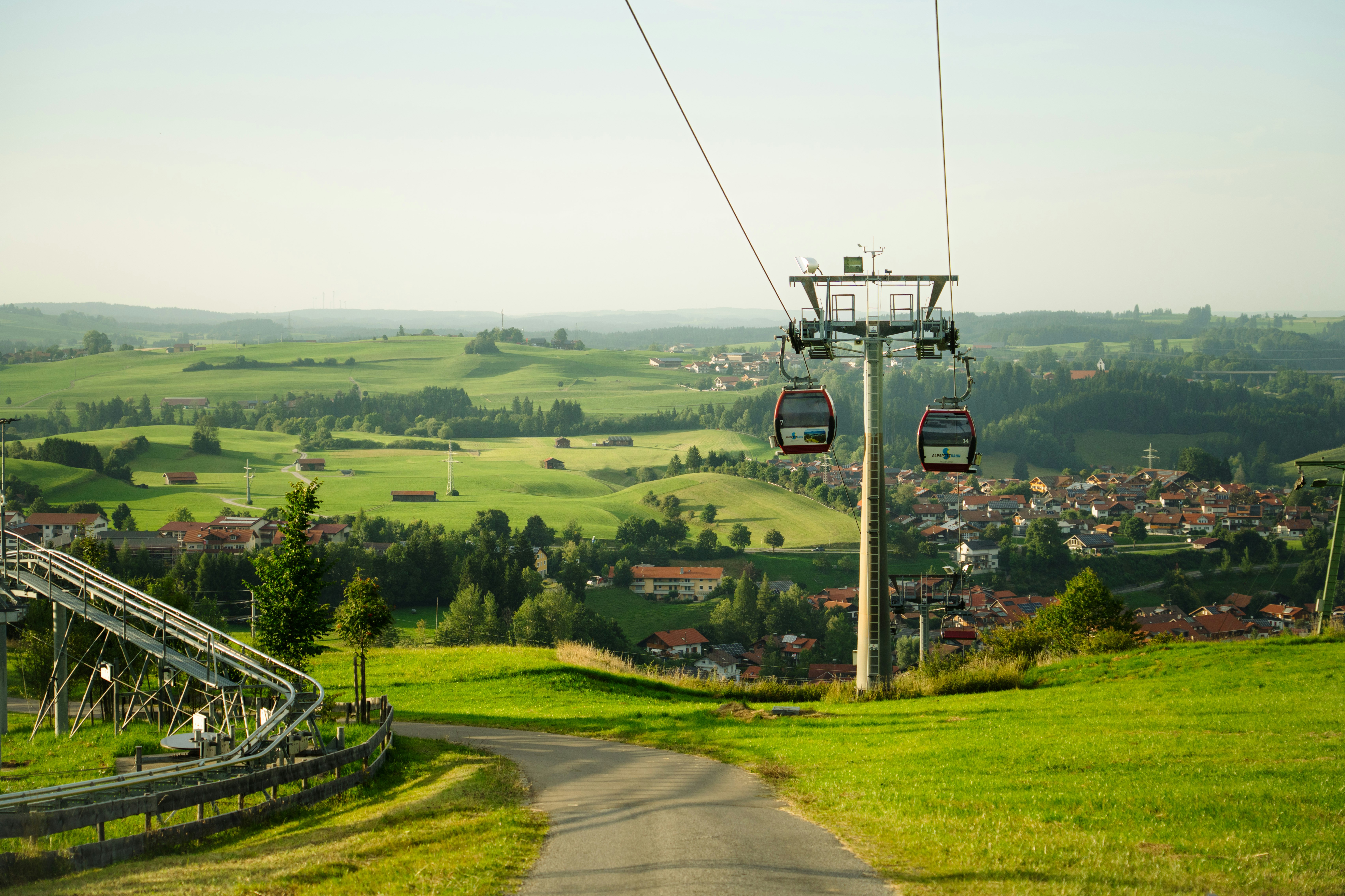 Cable-car Crest: A Quiet Valley Under Summer Light