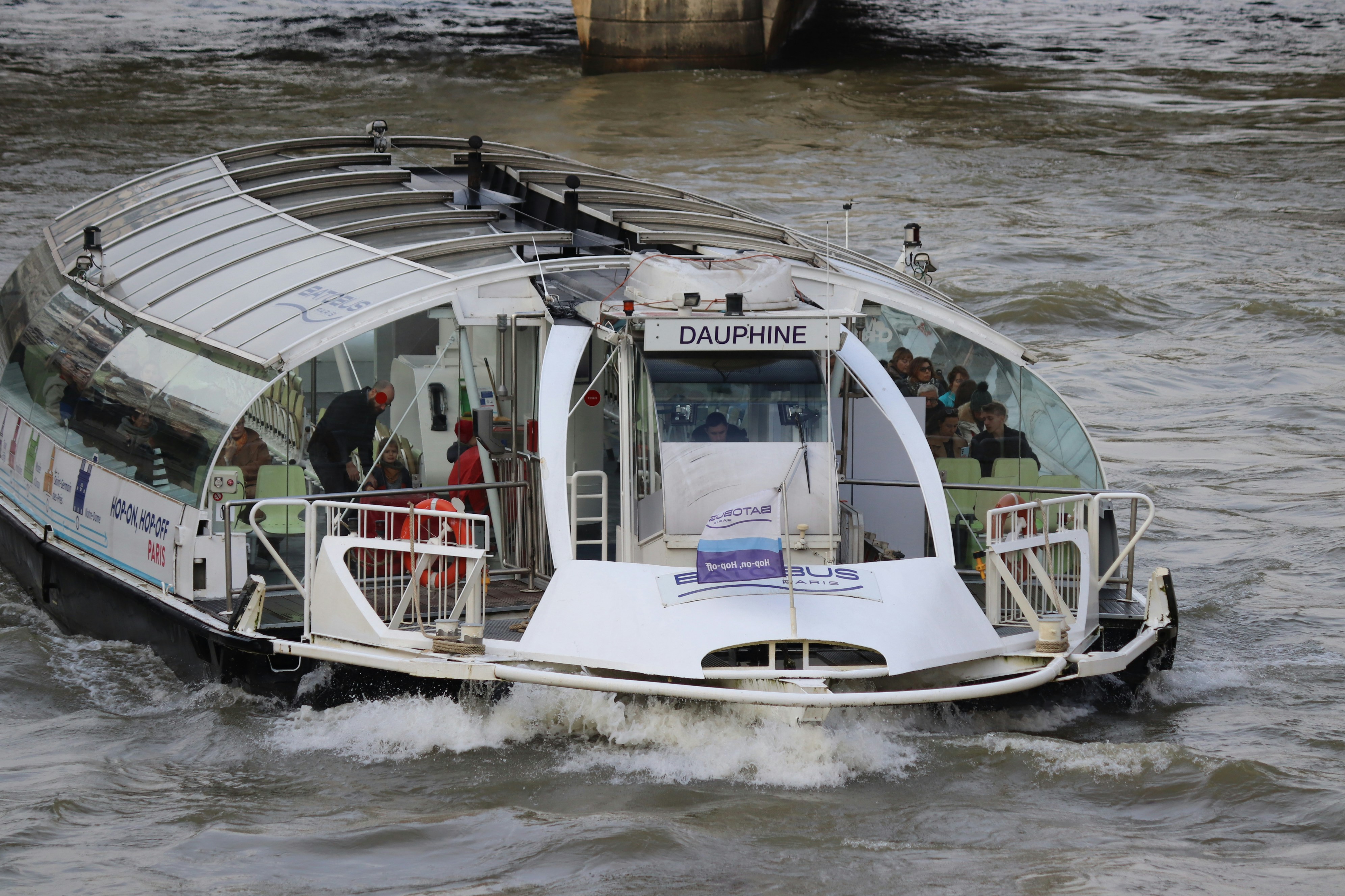 Boat on the Seine in Paris, France