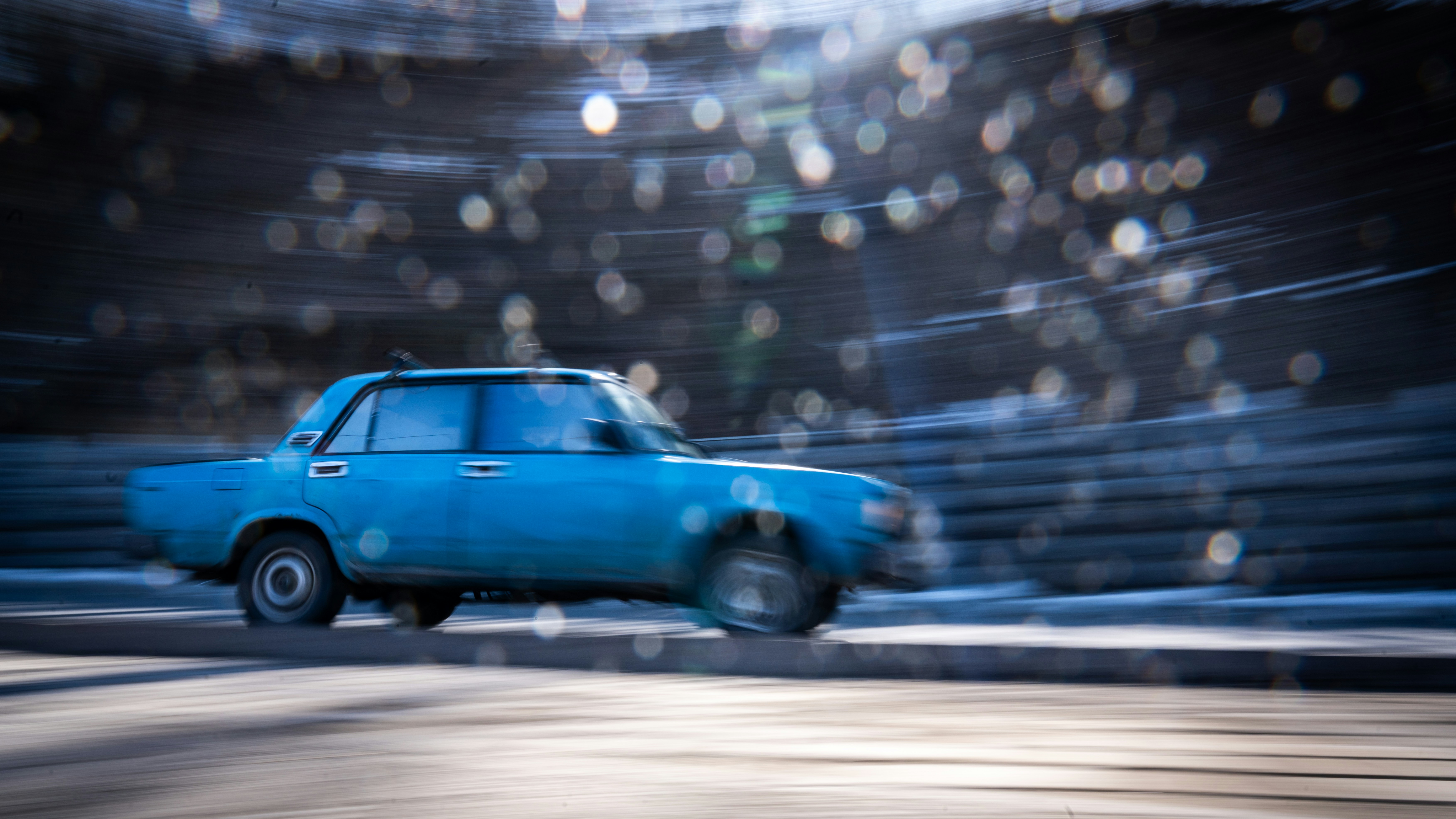 Velocity in Motion: A Blue Classic on the Move