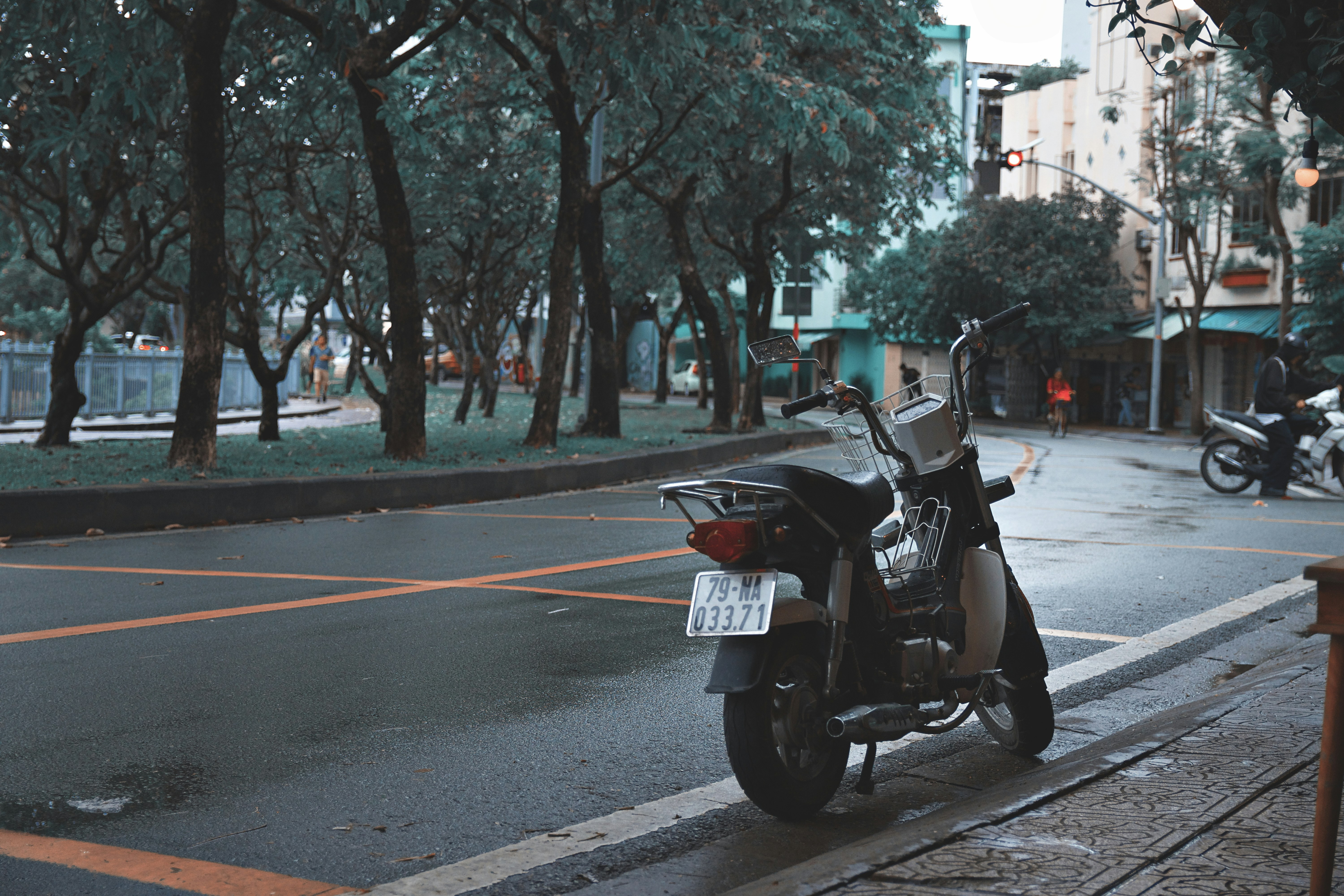 Quiet Moments on a Rain-Drenched Street