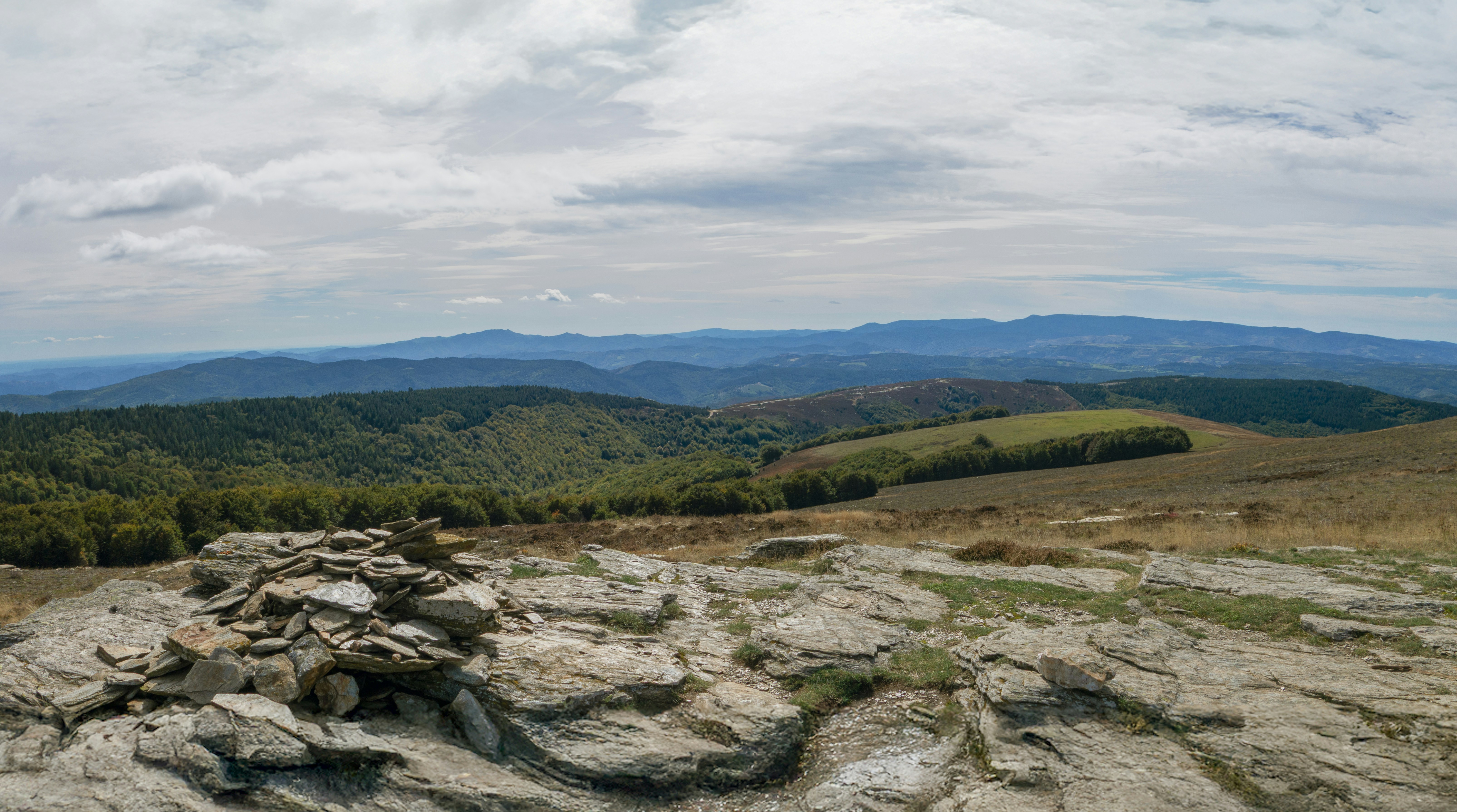 Stone-Cairn Sentinel Over the Rolling Landscape