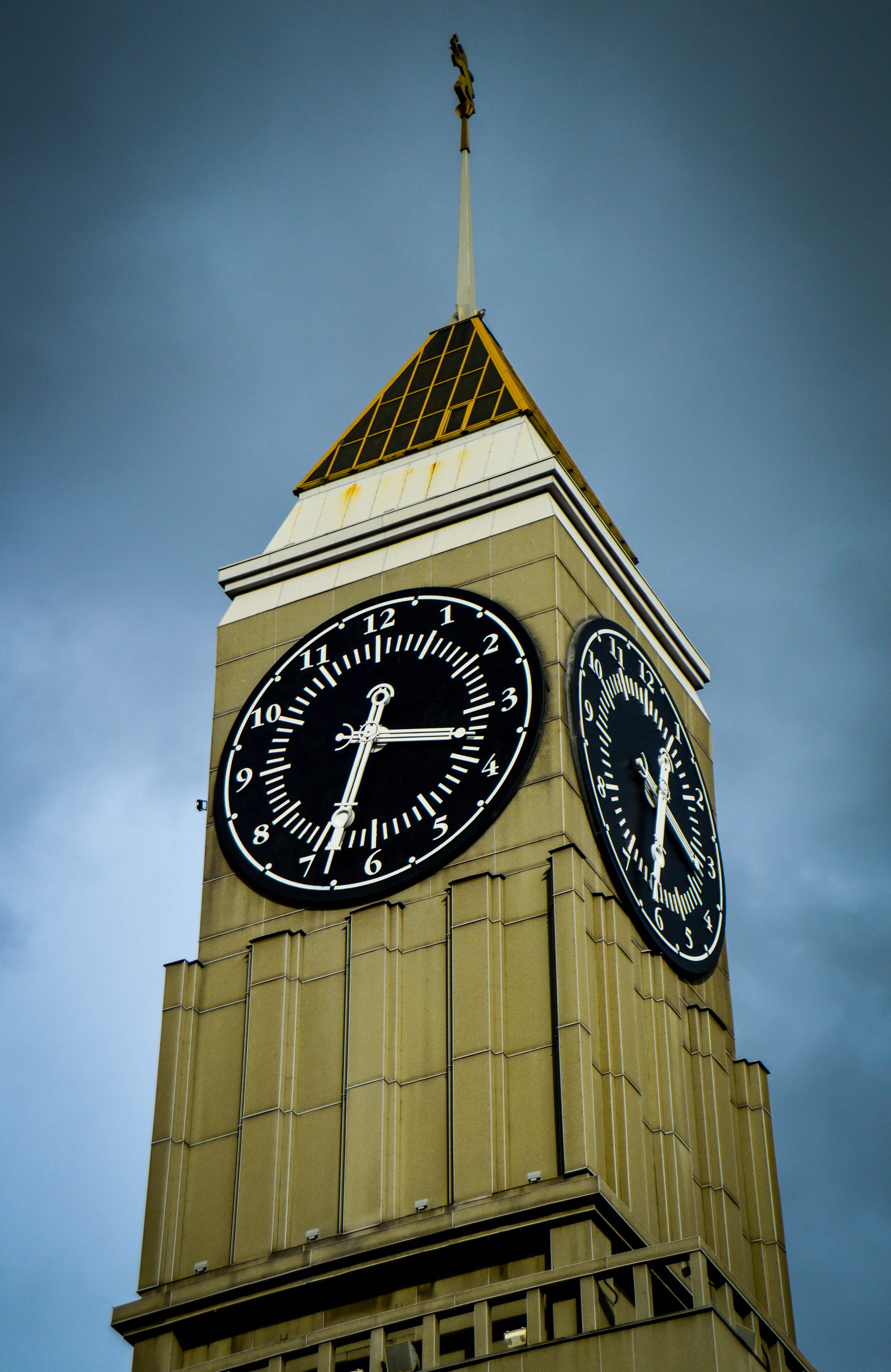The Timeless Sentinel: A Towering Clock's Gaze