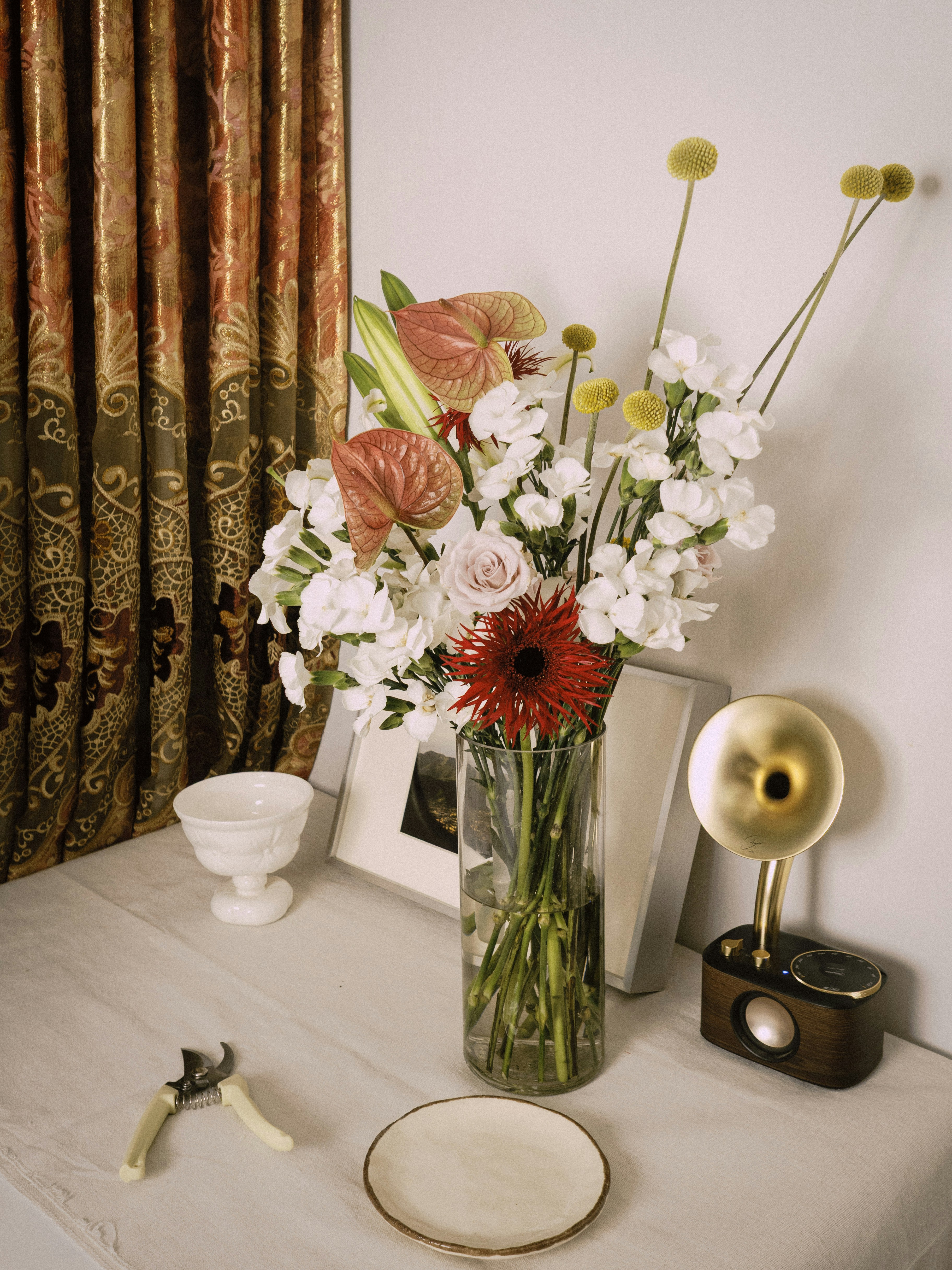 Floral Harmony on a Serene Tabletop