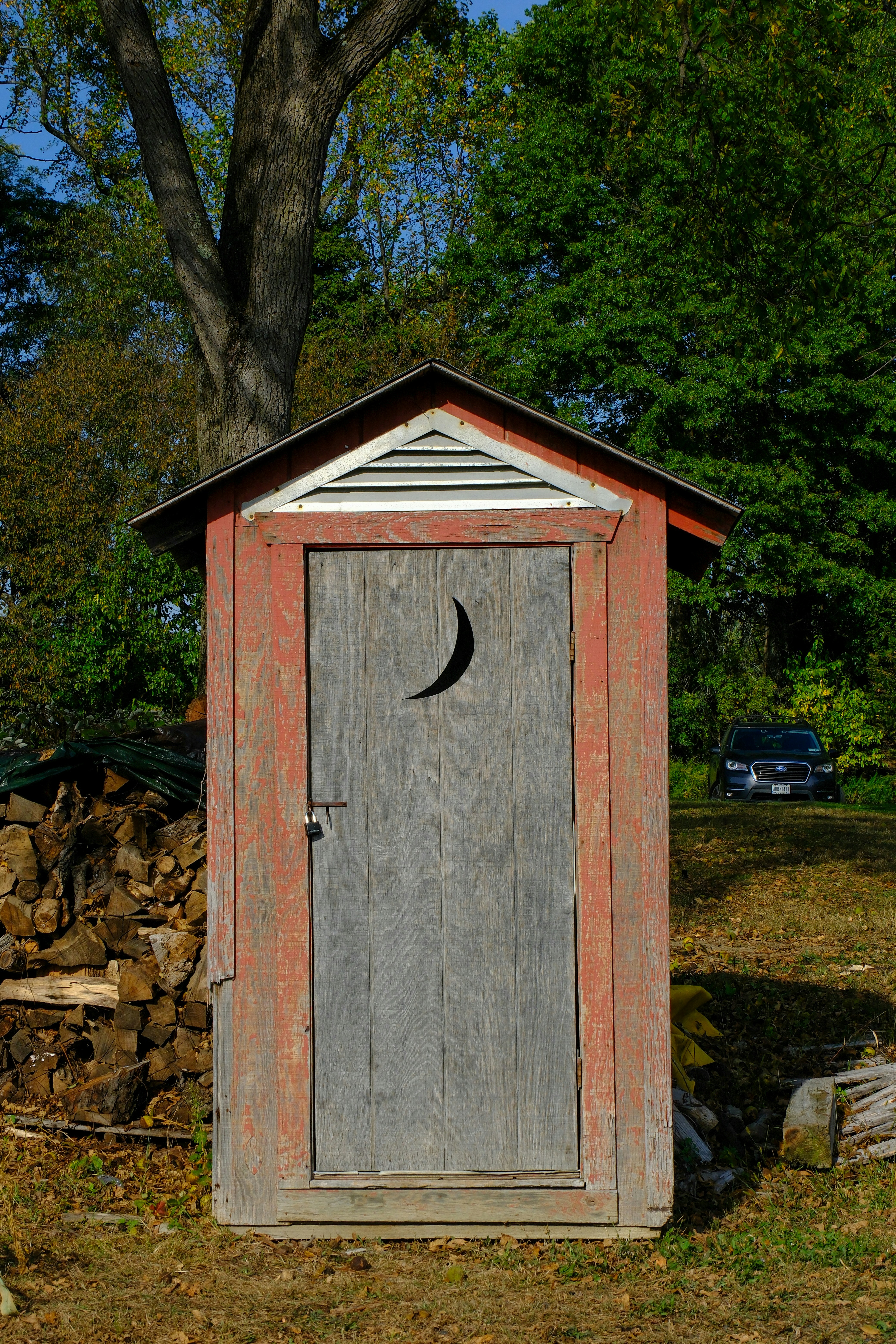 Whimsical Rest Stop: A Rustic Outhouse