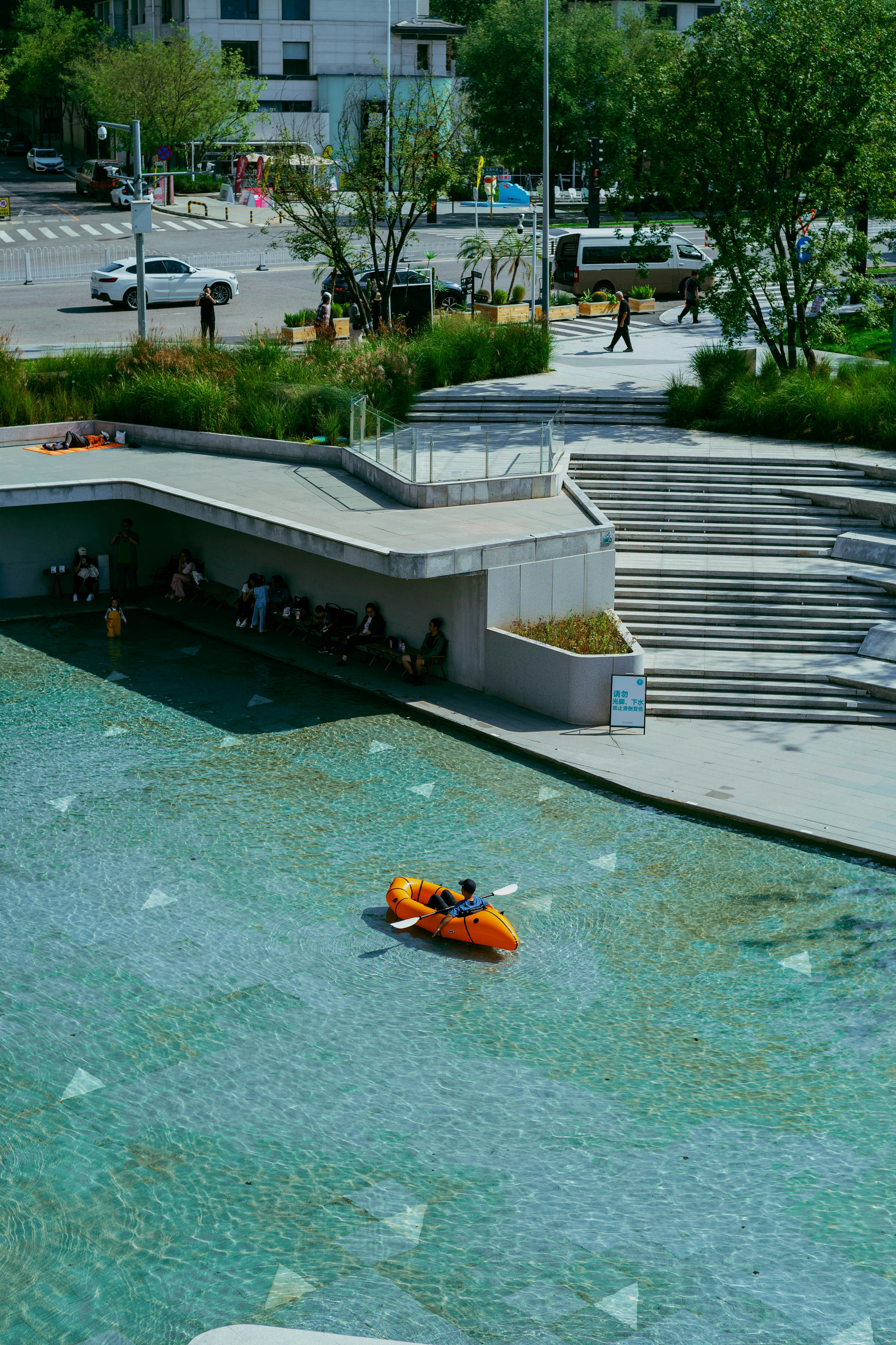 Urban Oasis: Kayaking Through Modern Architecture