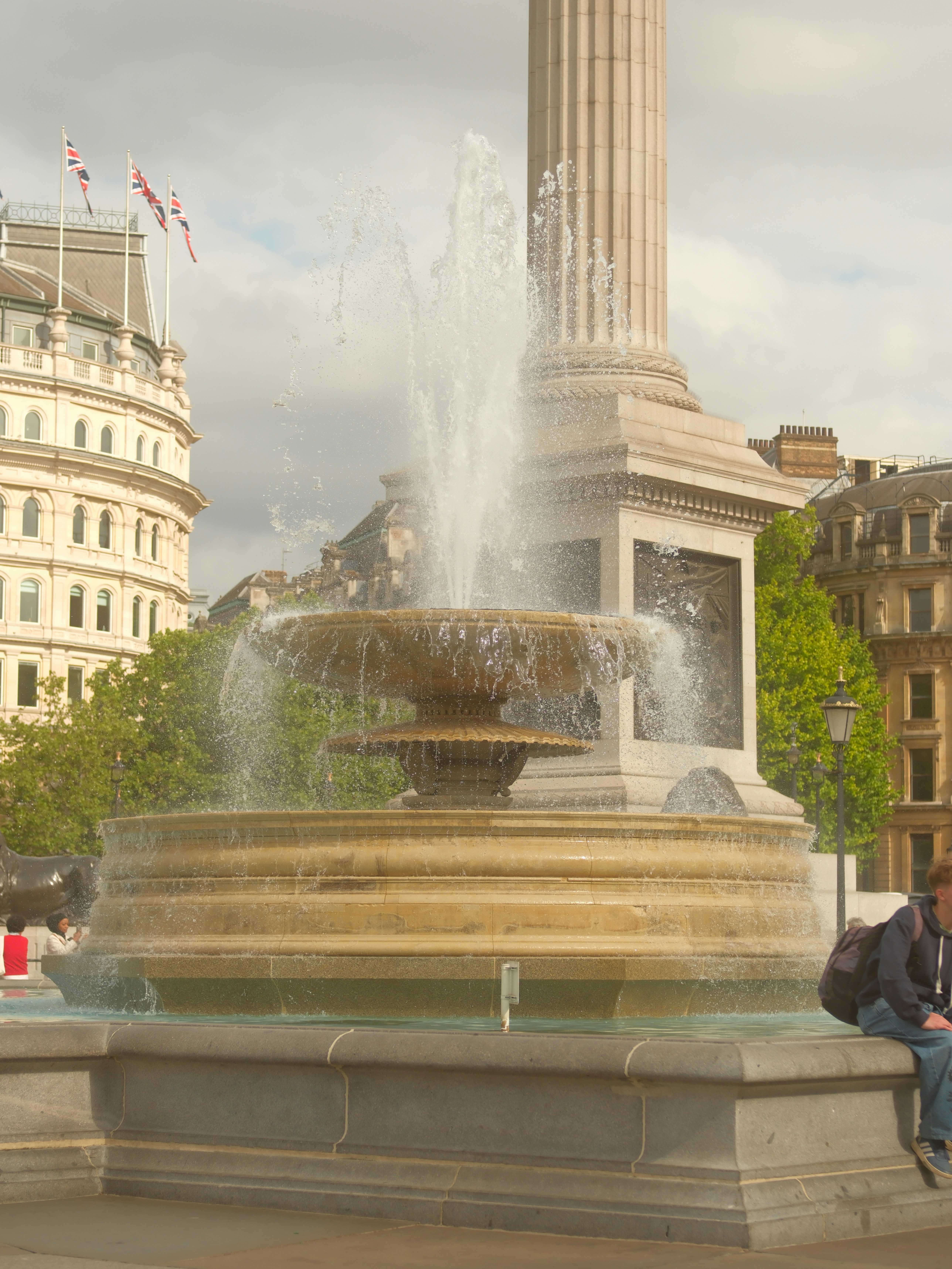 The Heart of Trafalgar Square: A Fountain's Dance