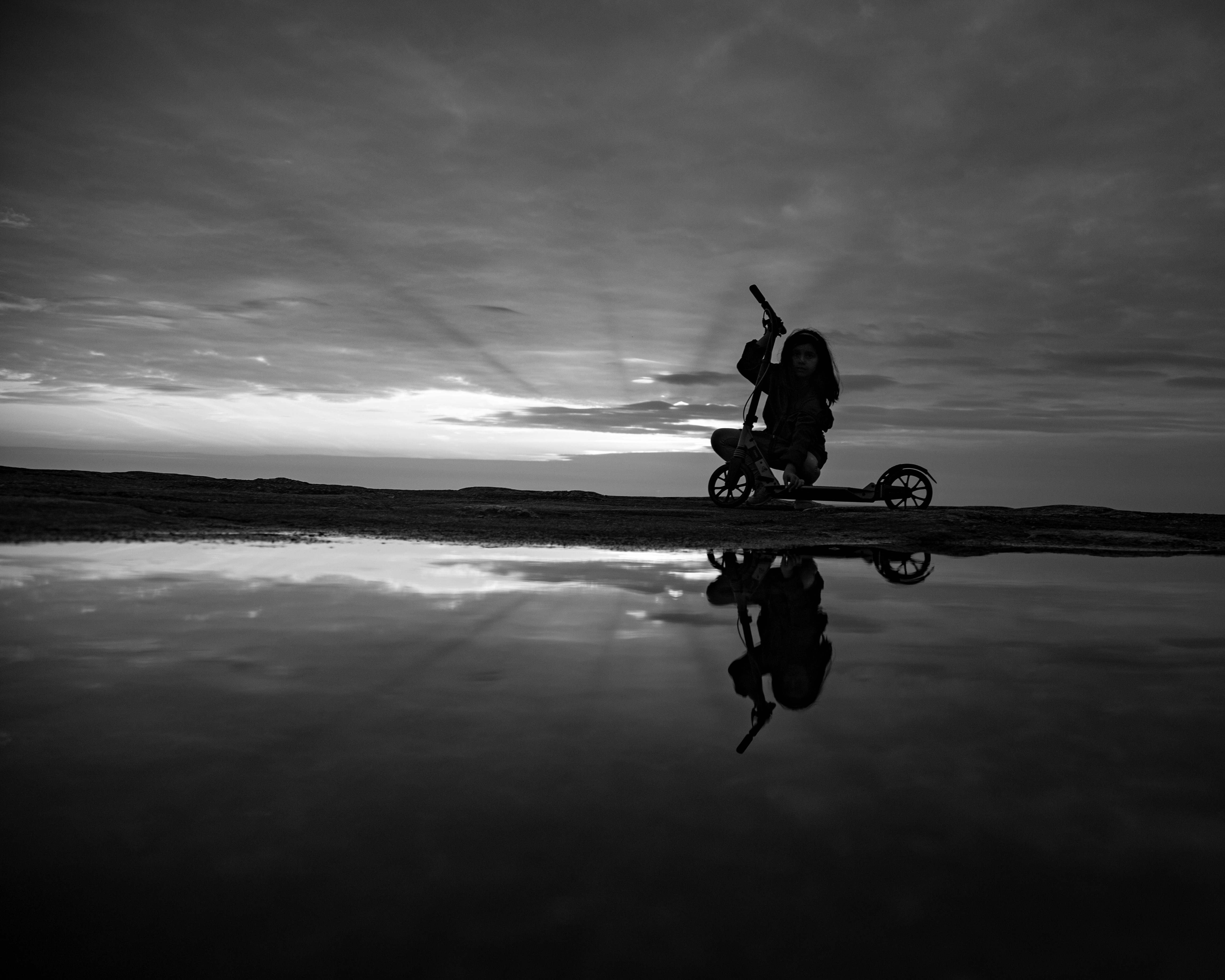 Echoes of Adventure: A Silhouette at Dusk