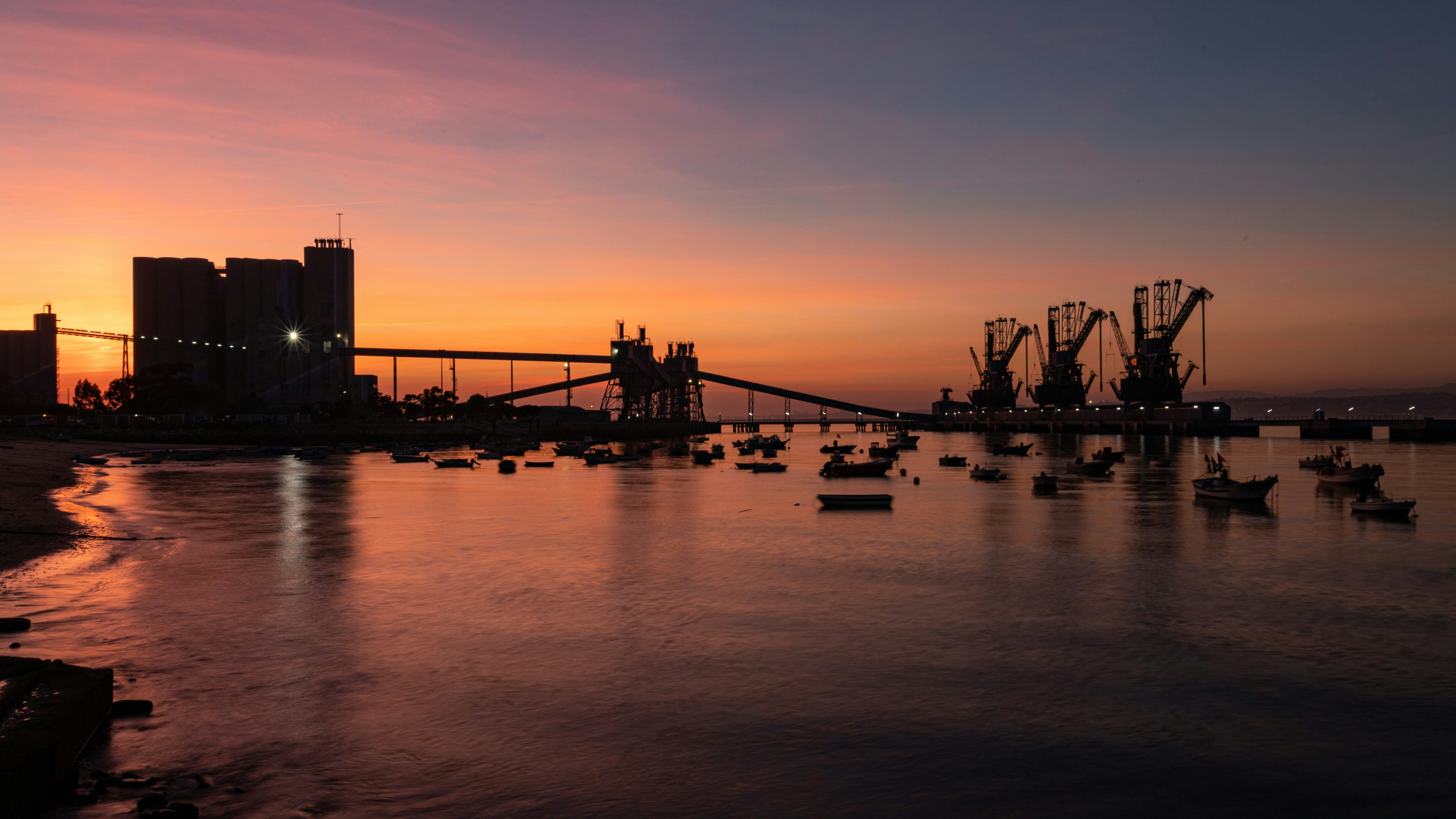 Twilight Reflections Over the Harbor