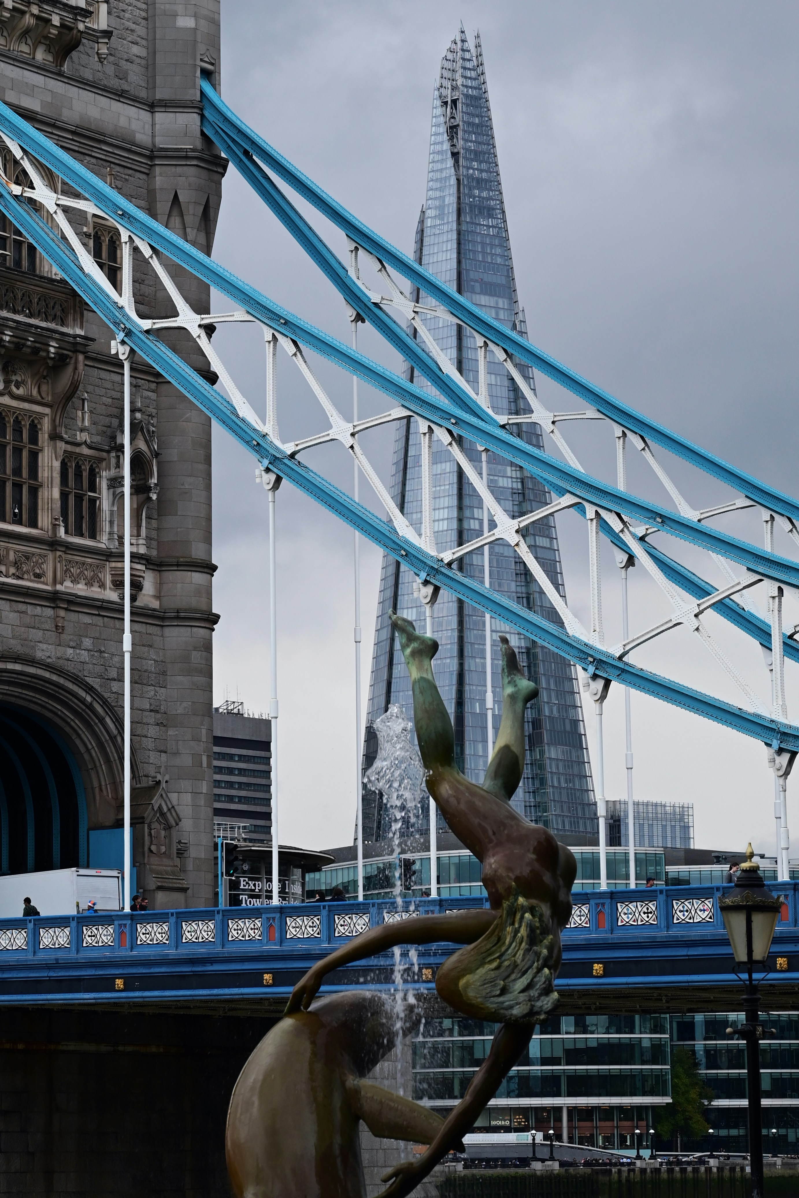 The Dance of Steel and Water Beneath Urban Skies