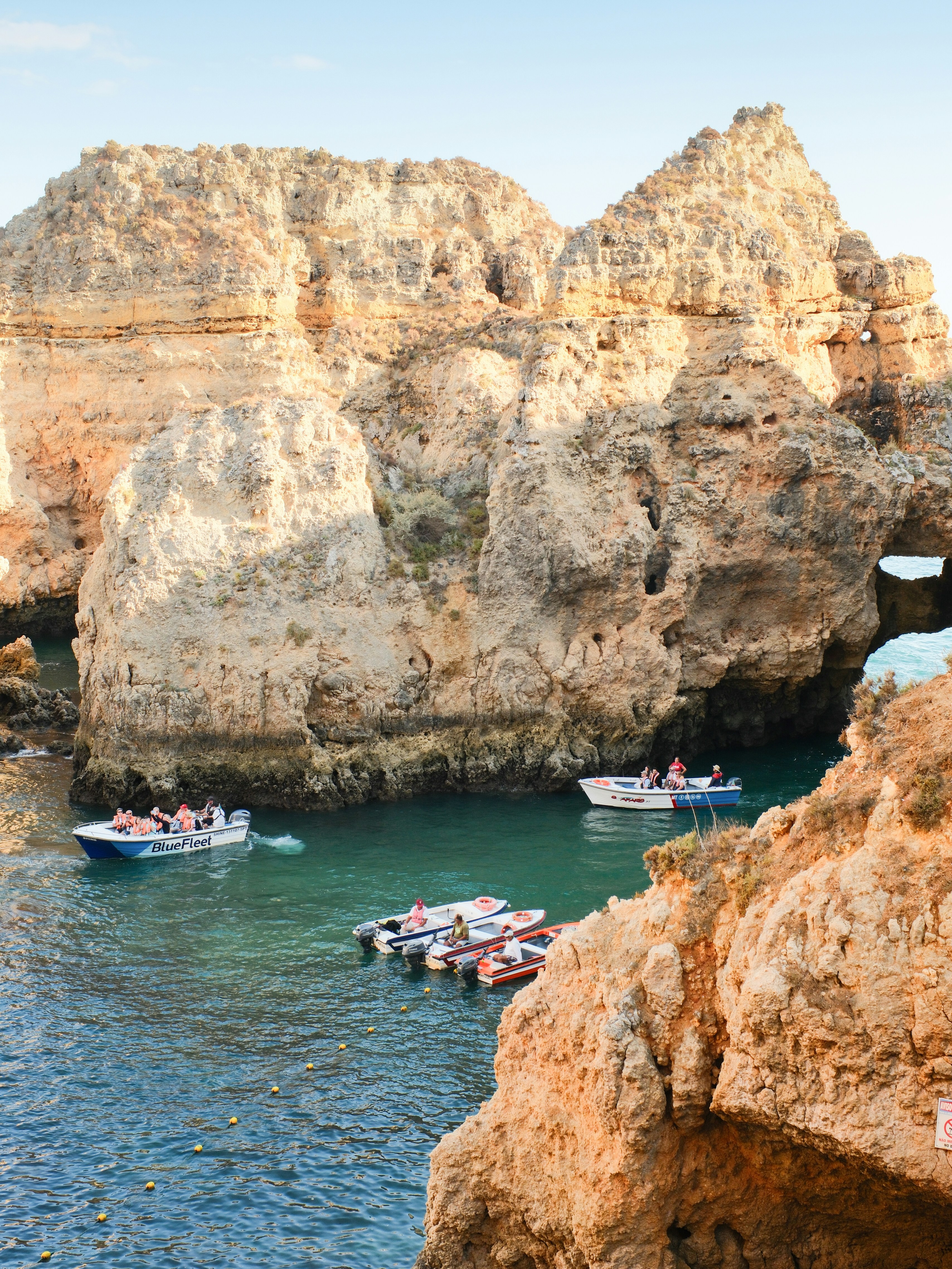 Nautical Serenity Amidst Rocky Formations