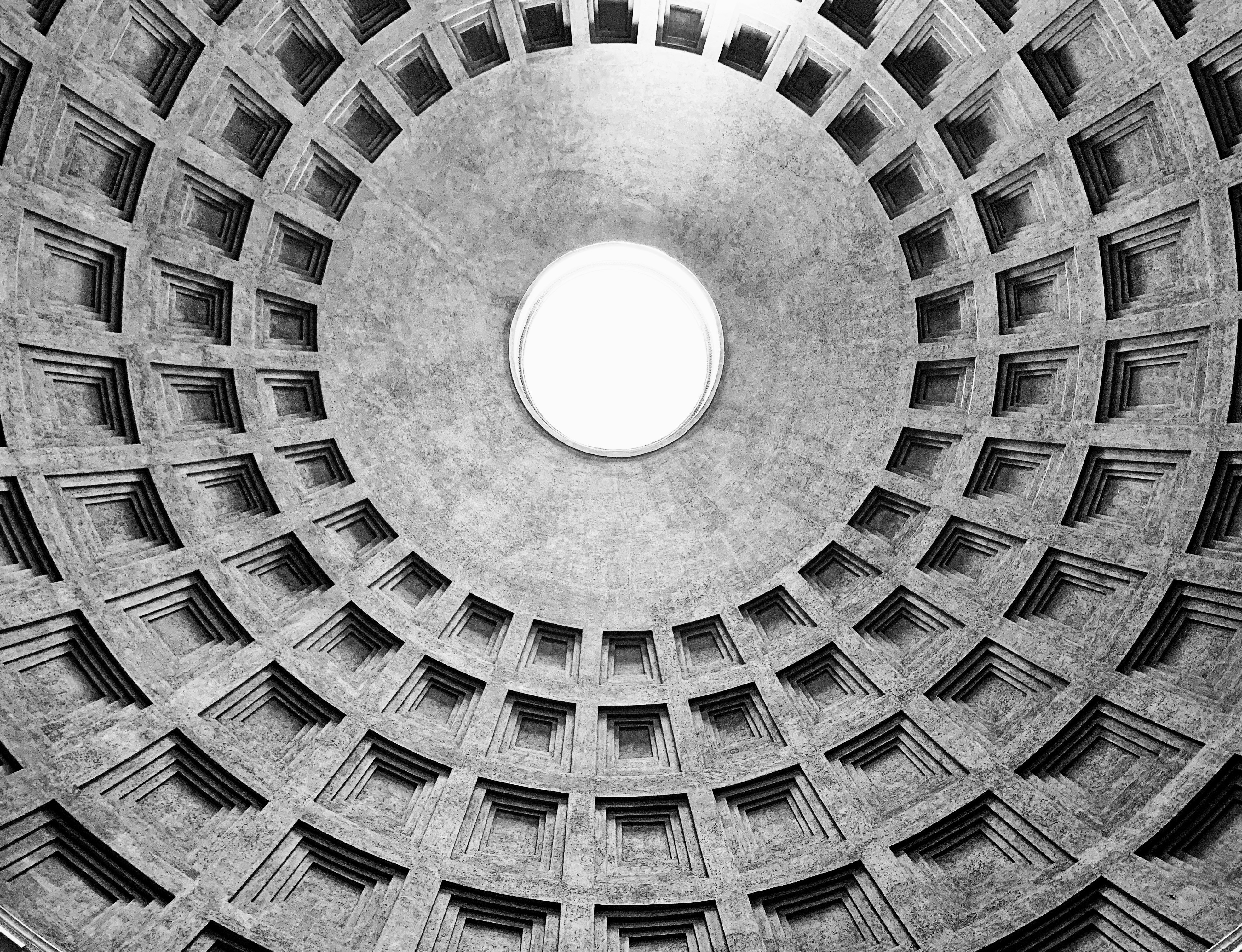 The oculus of the pantheon dome in rome.