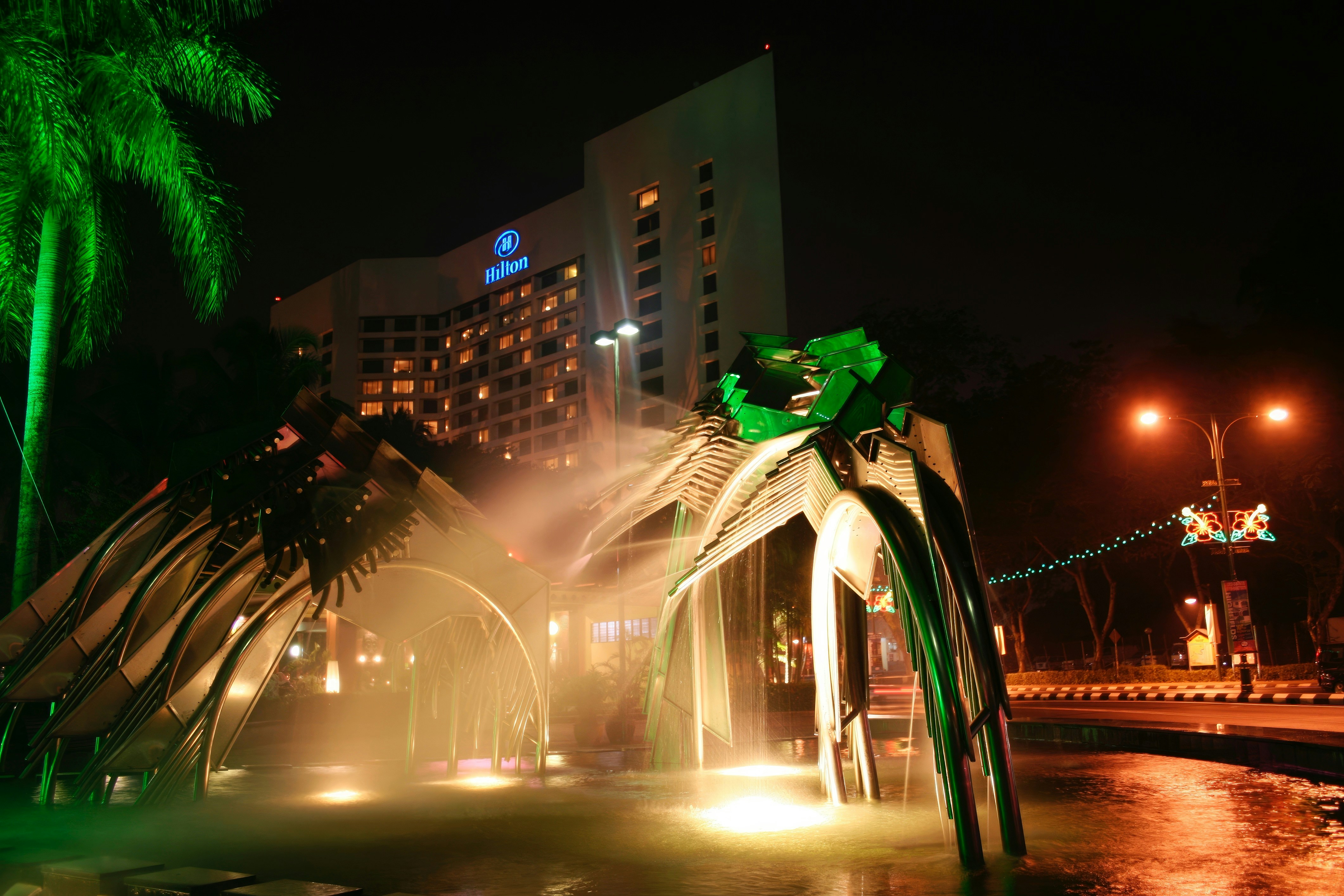 Illuminated Serenity: The Nighttime Oasis