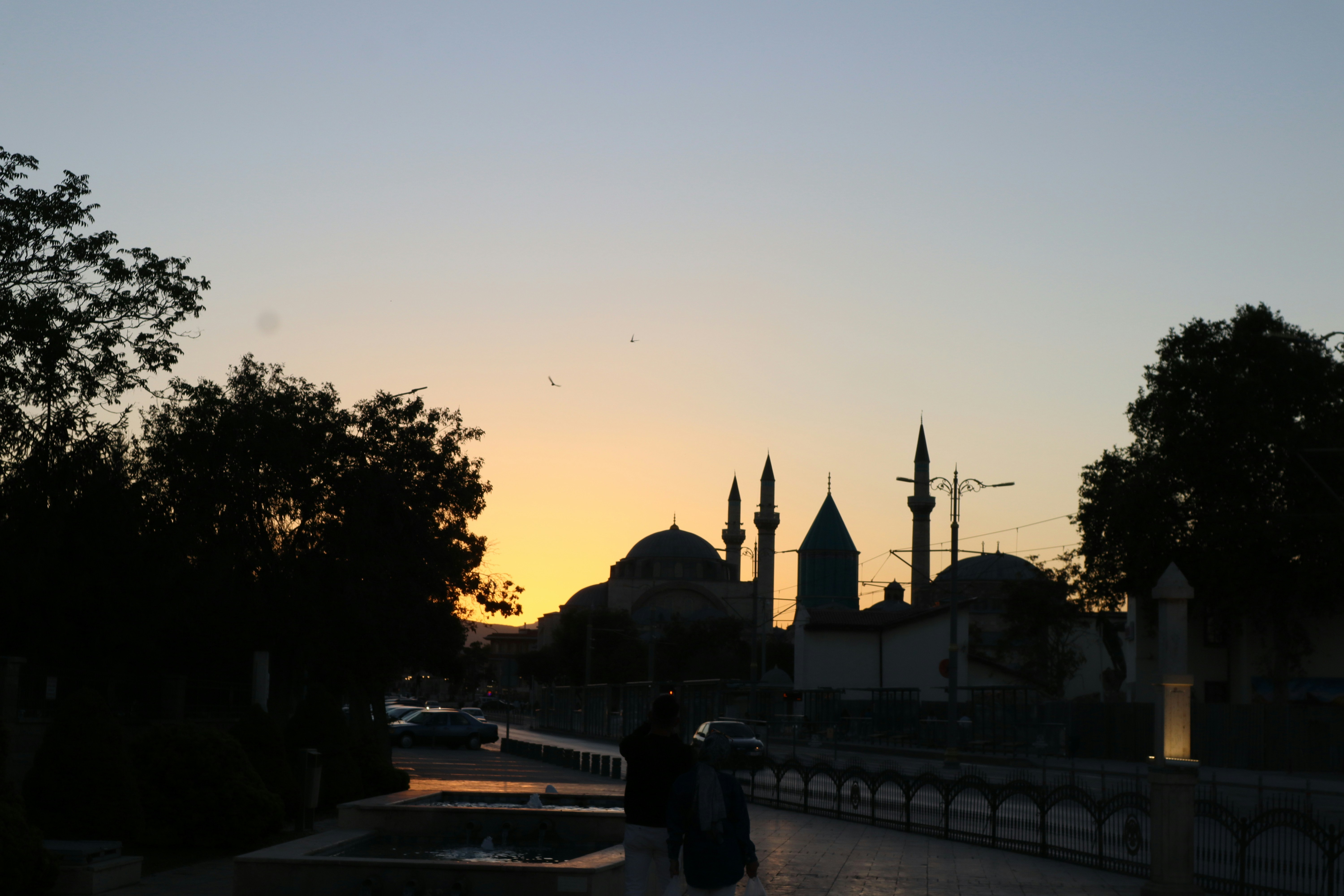 Silhouette Symphony: Mosque Skyline at Sunset