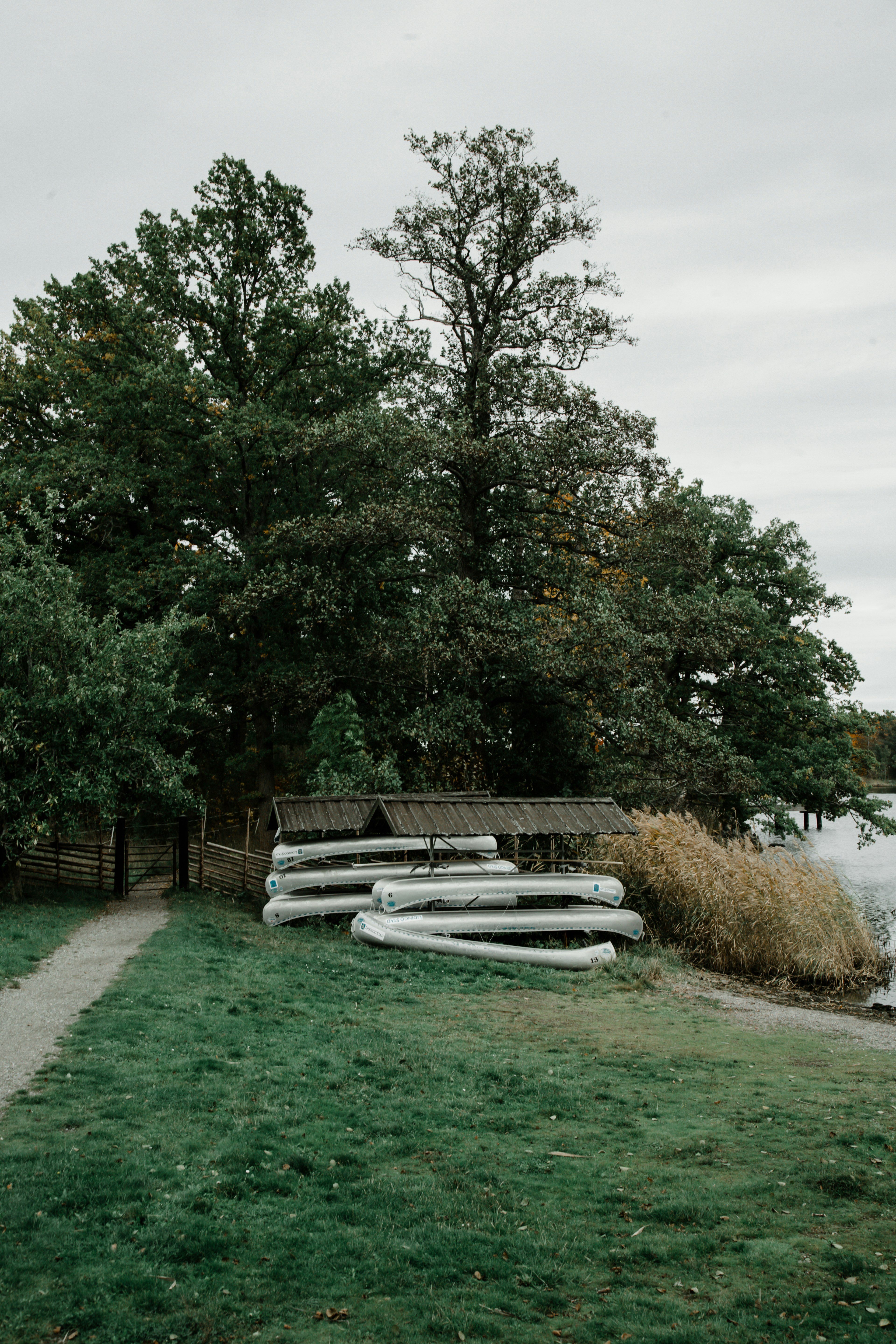 Canoe Stack by the Lakeside Shelter