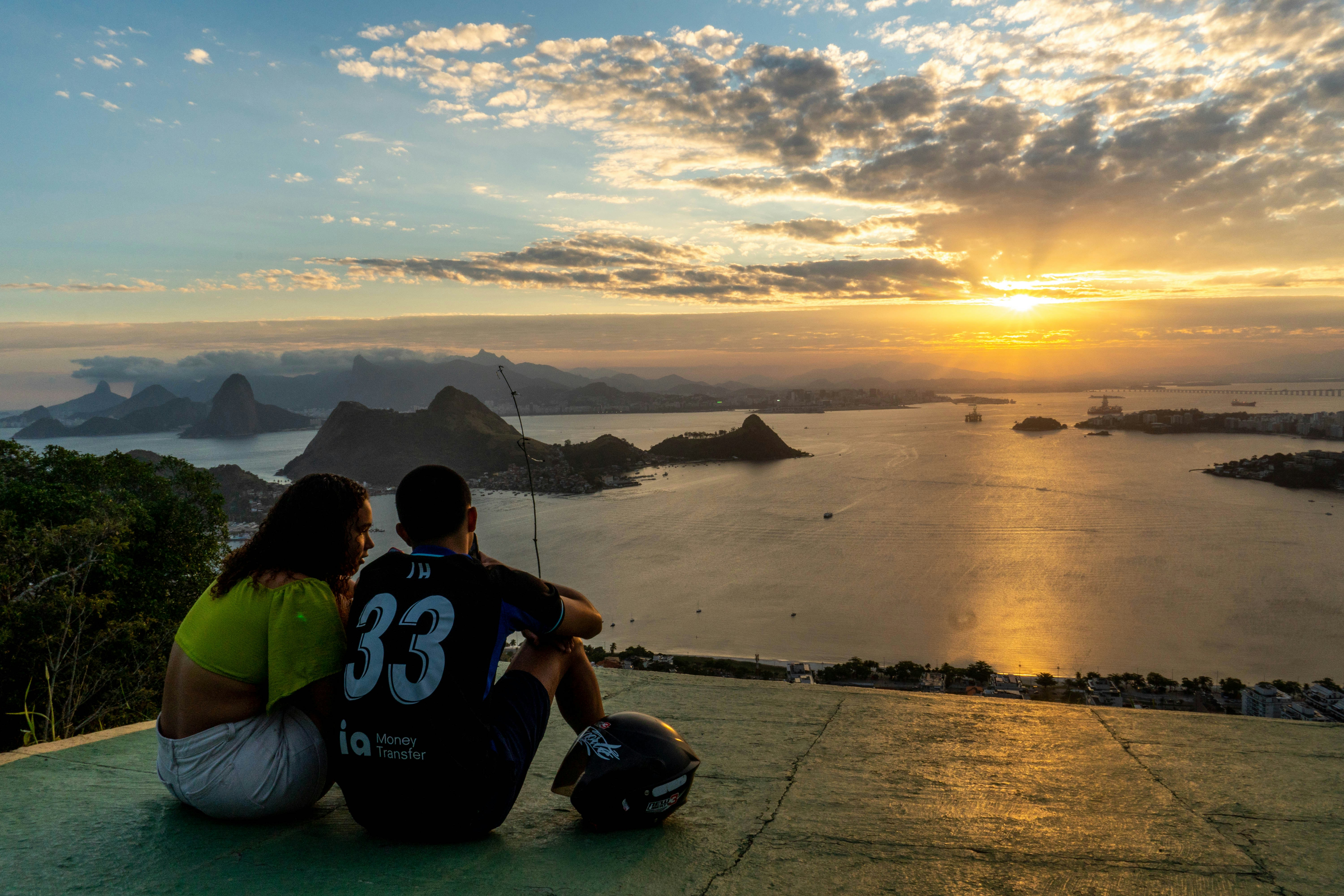 Sunset Reflections Over Rio's Horizon