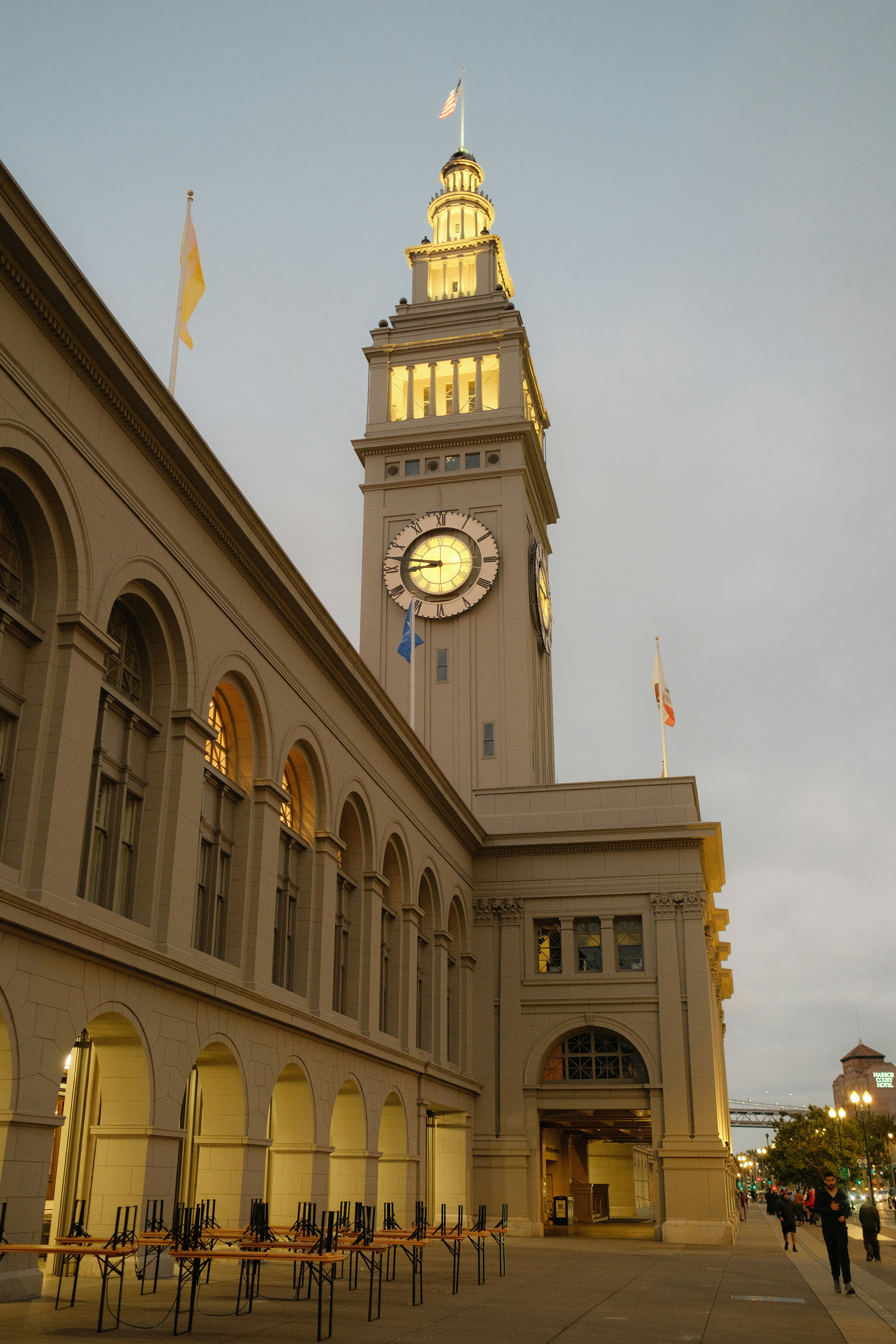 Timekeeper of the Bay: A Historic Landmark at Dusk