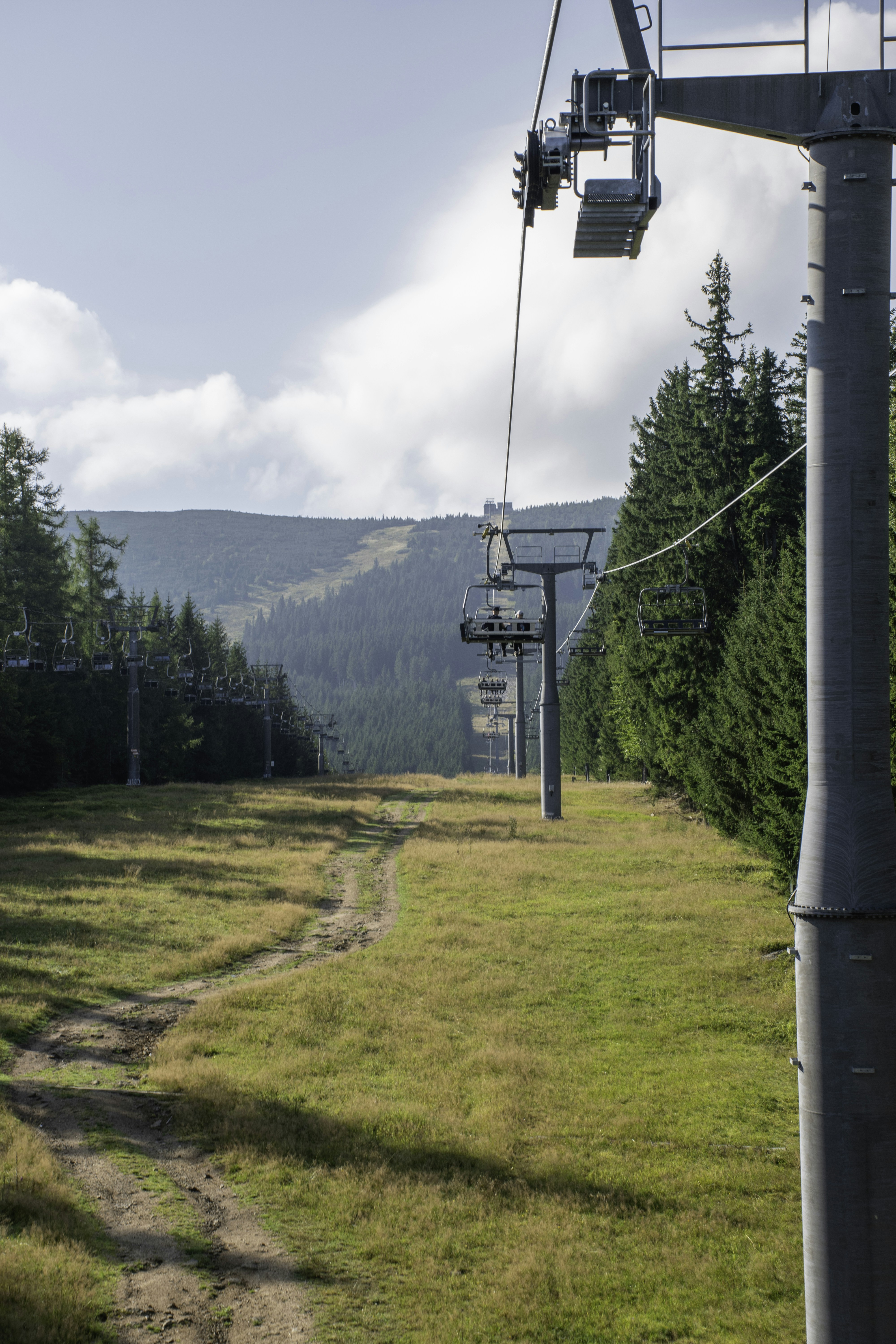 The Serene Descent: A Chairlift's Journey Through Nature