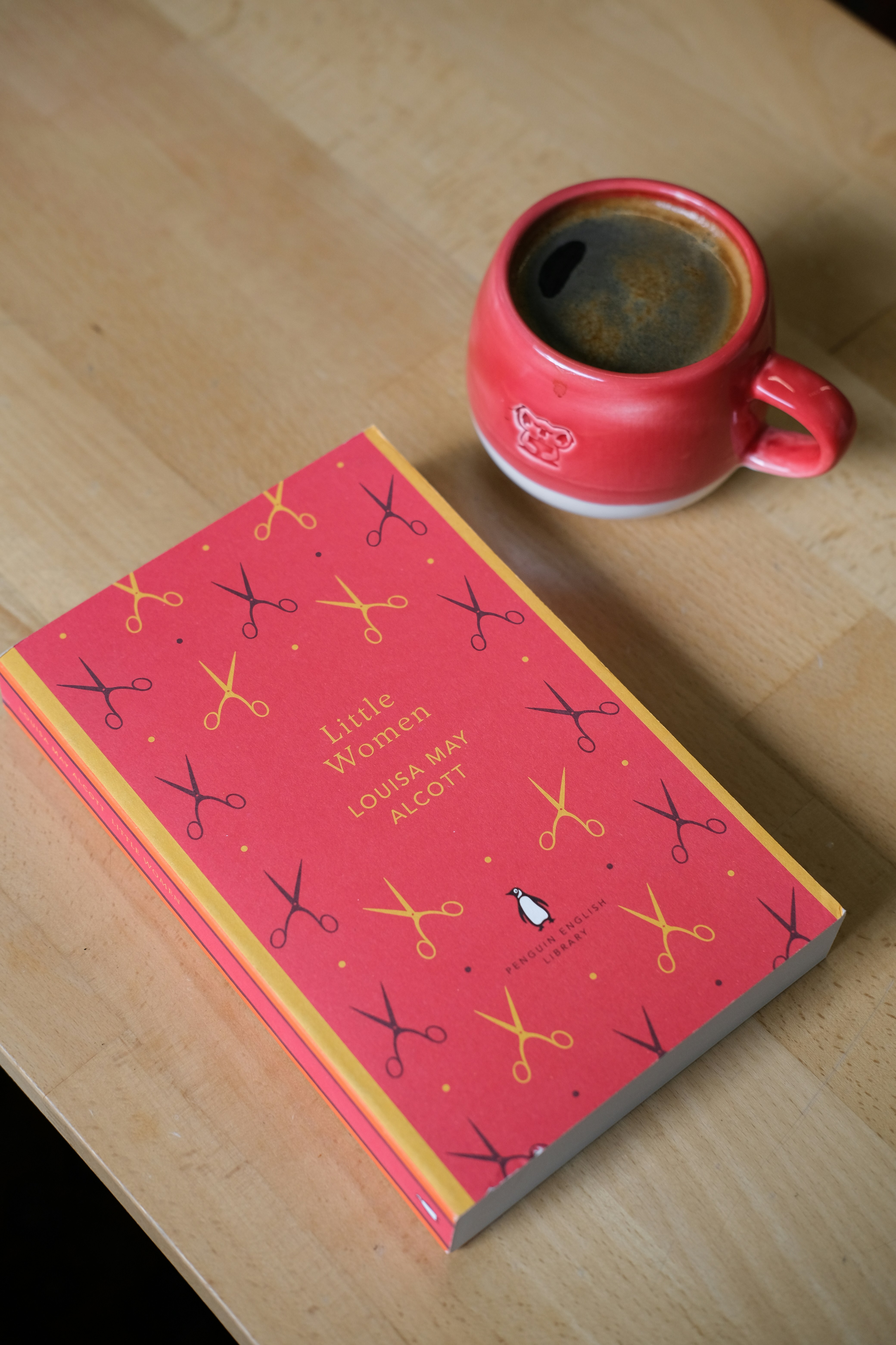 Crimson Paperback and Steam: A Quiet Morning by the Desk