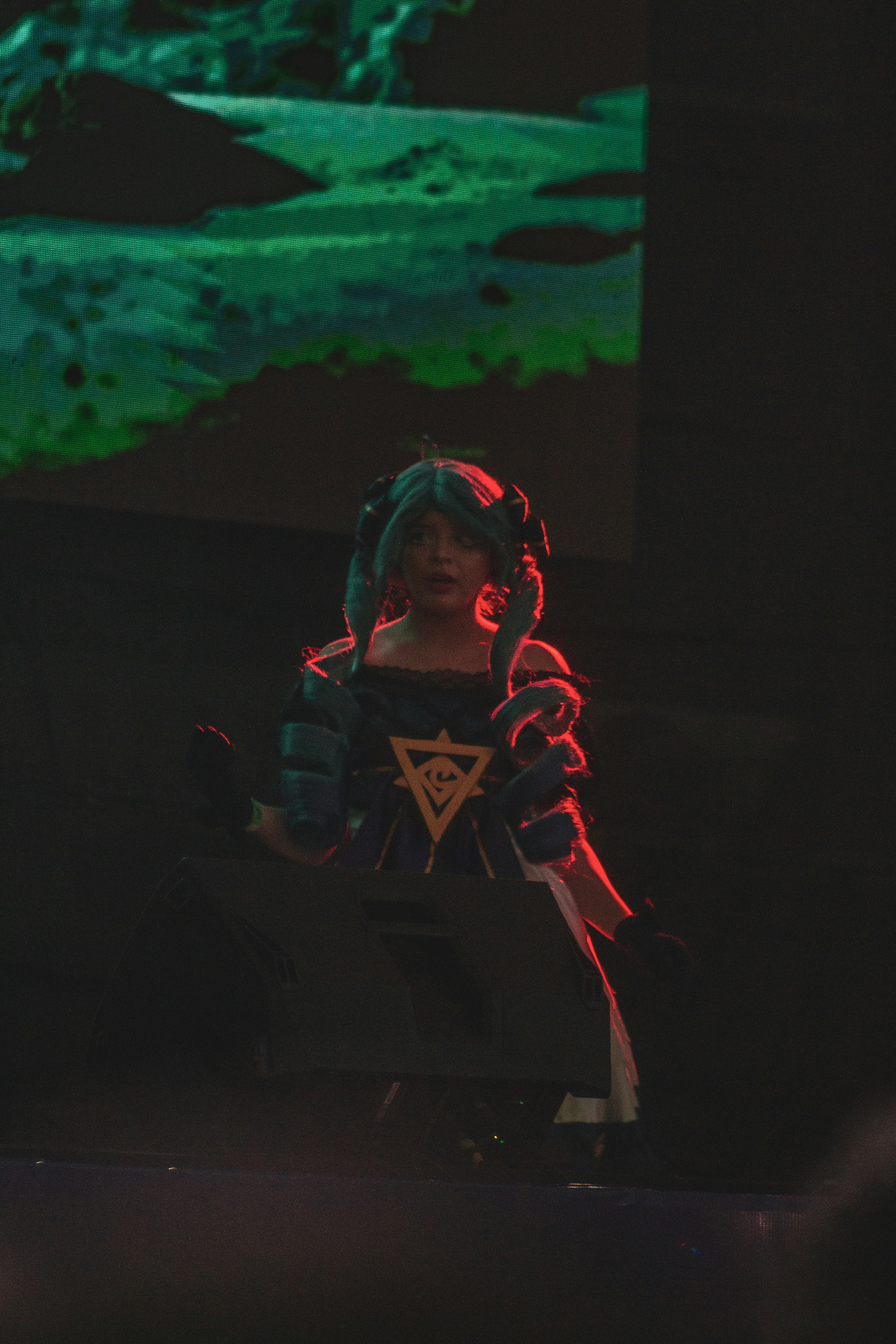 Woman in costume with horns and snake-like accessories. photo – Free ...