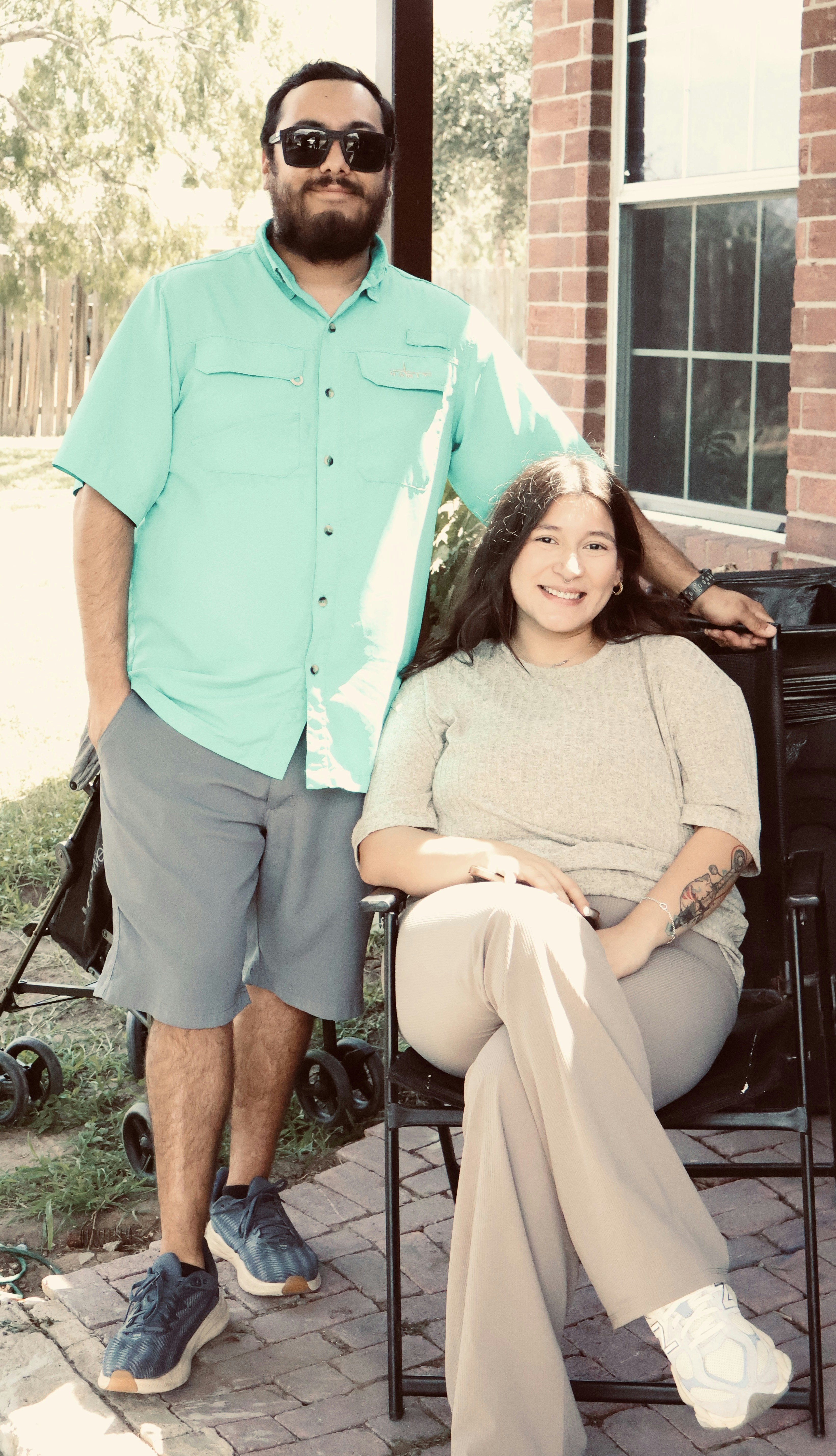 Sunlit Porch Portrait: Casual Confidence by Brick and Light