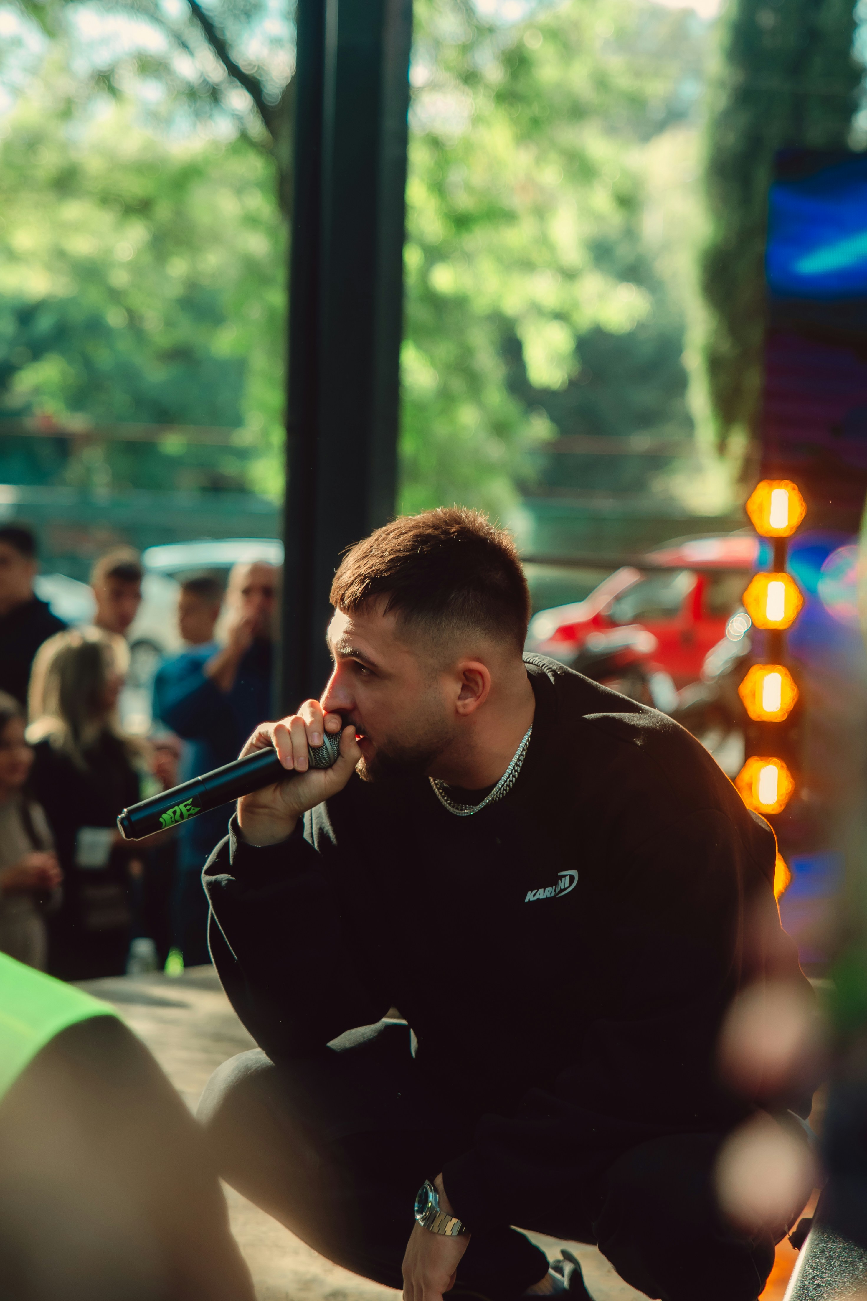 Midnight Mic: Spotlight on the Performer in a vibrant crowd