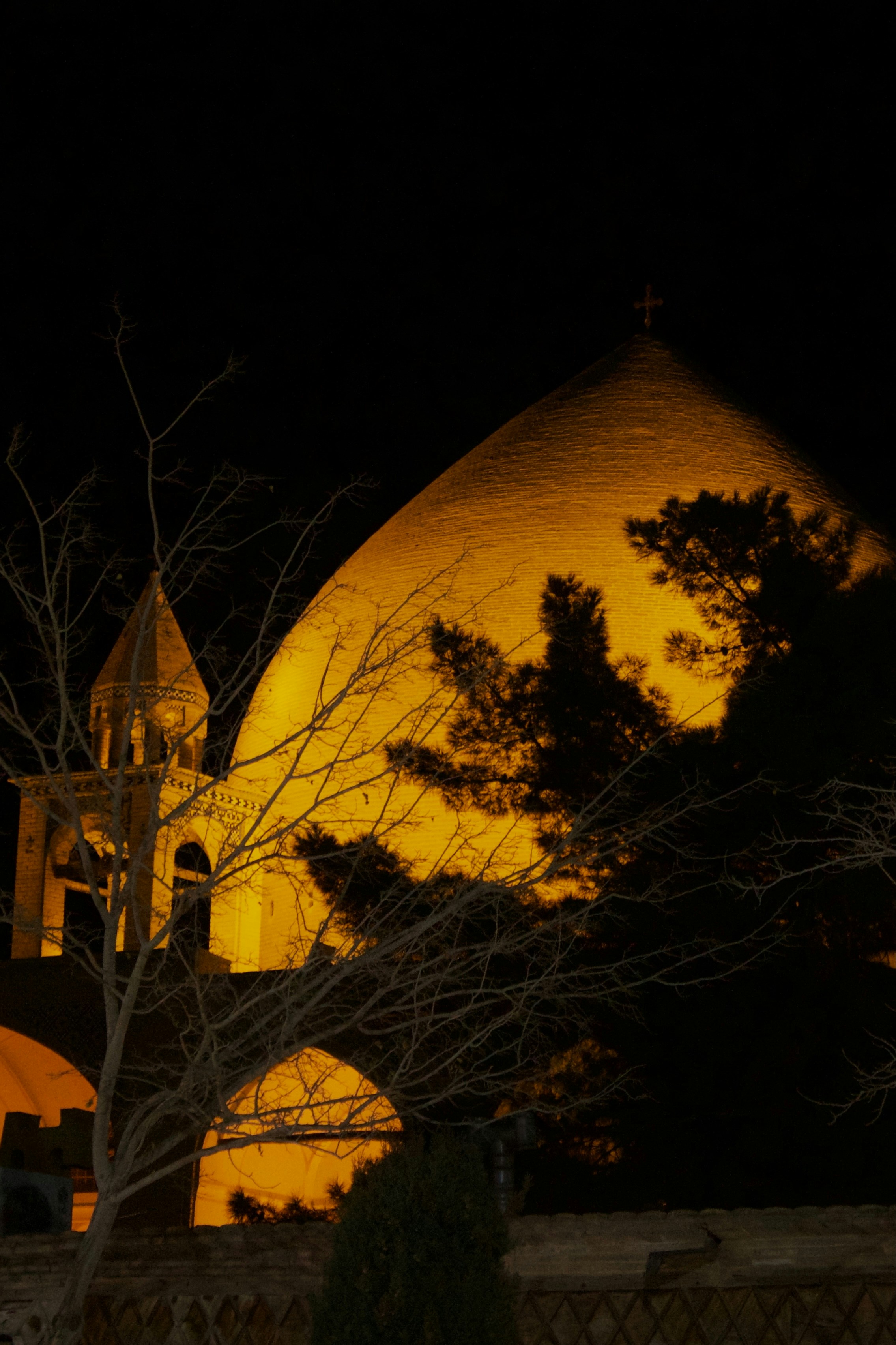 Illuminated Serenity: The Golden Dome at Night
