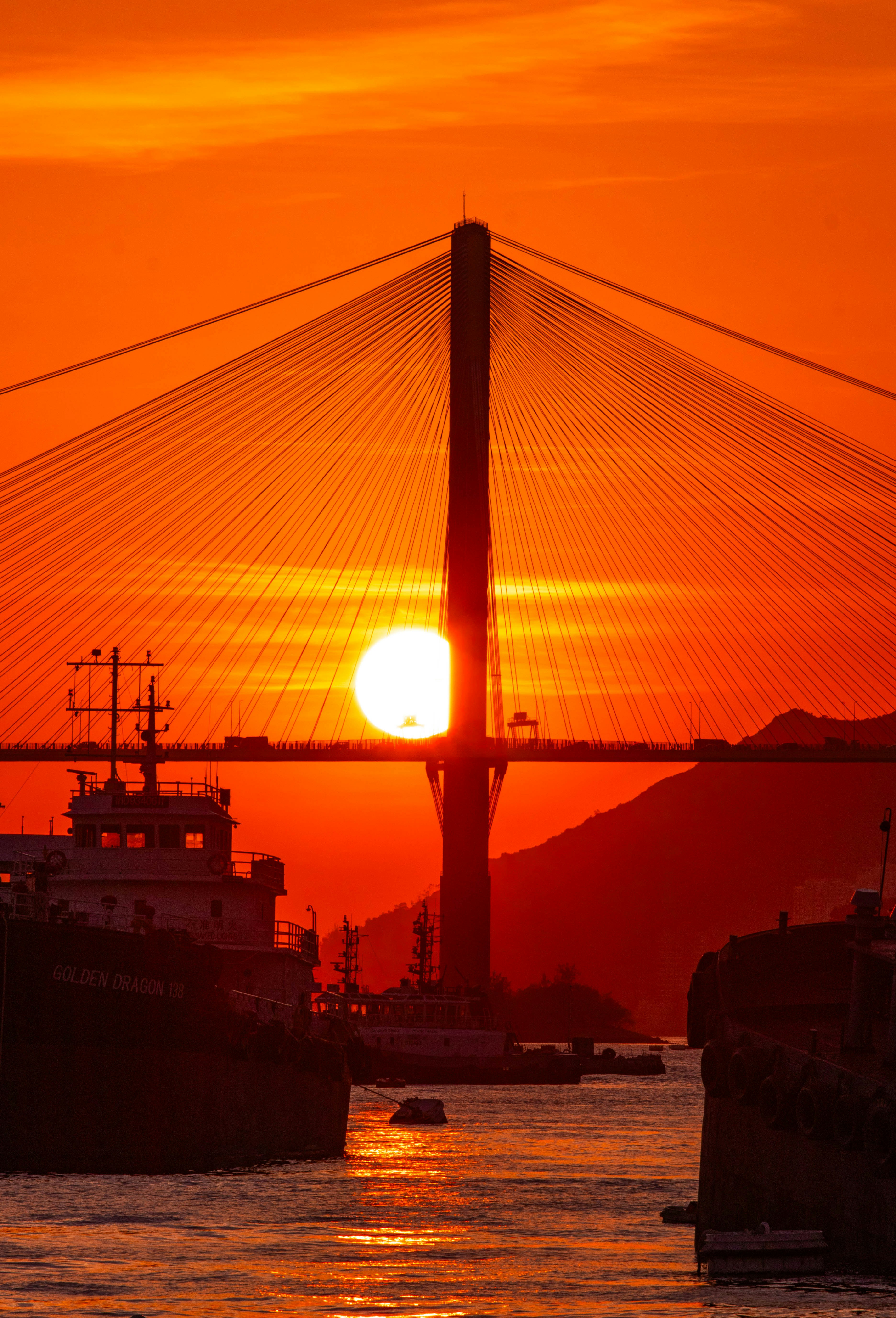 Bridging Horizons: The Golden Hour Glow