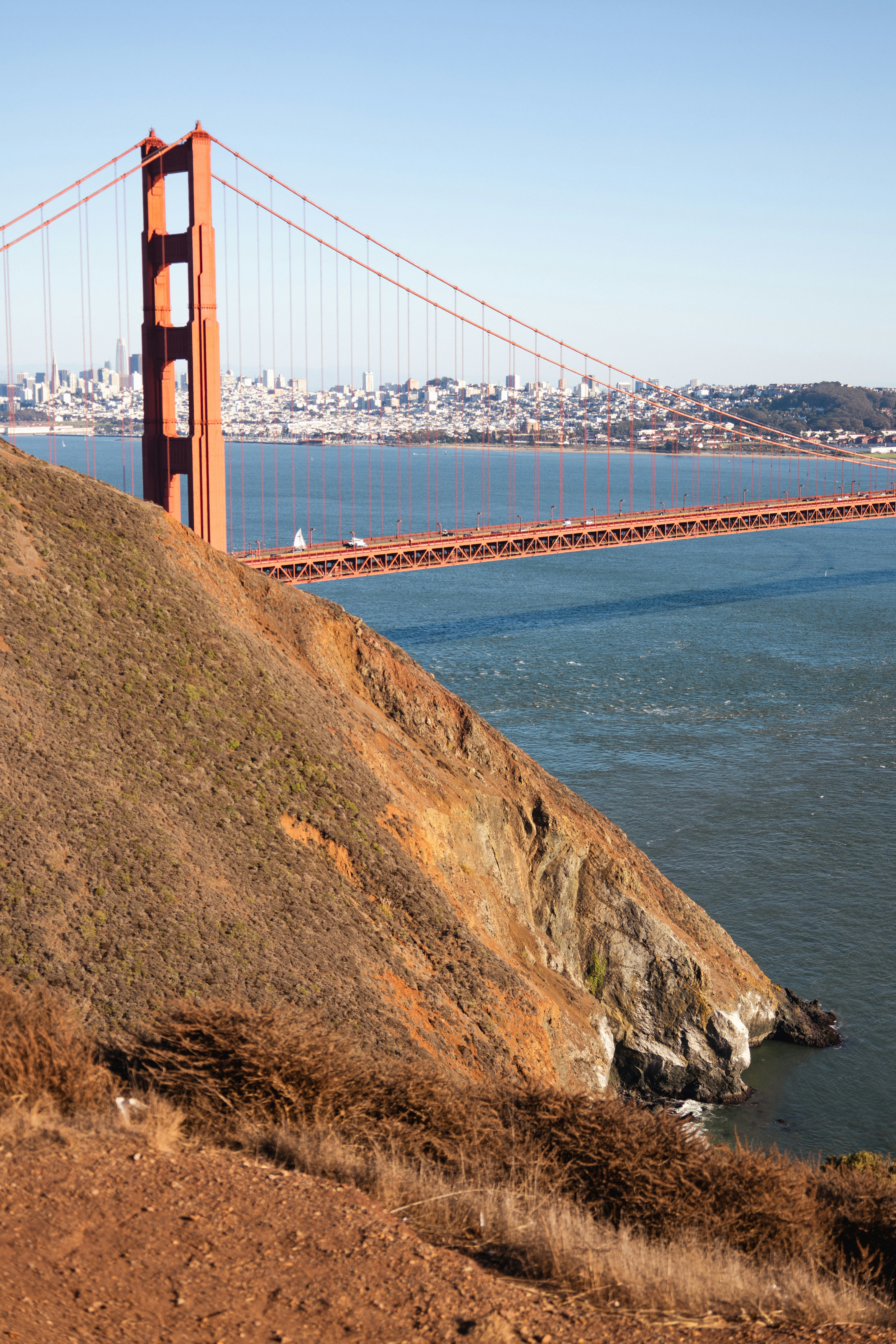 Golden gate bridge with san francisco skyline in background