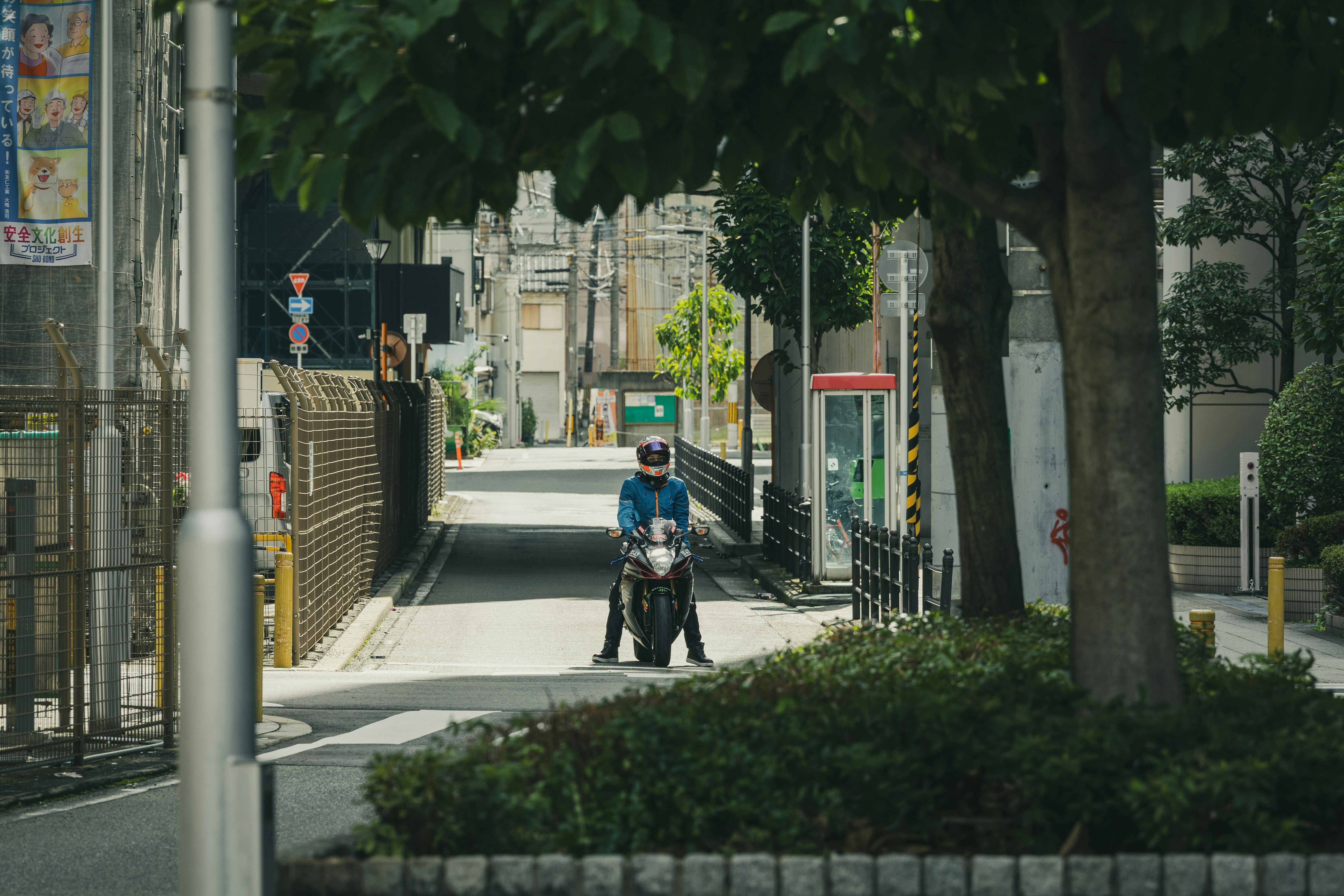 Urban Solitude: A Rider's Moment