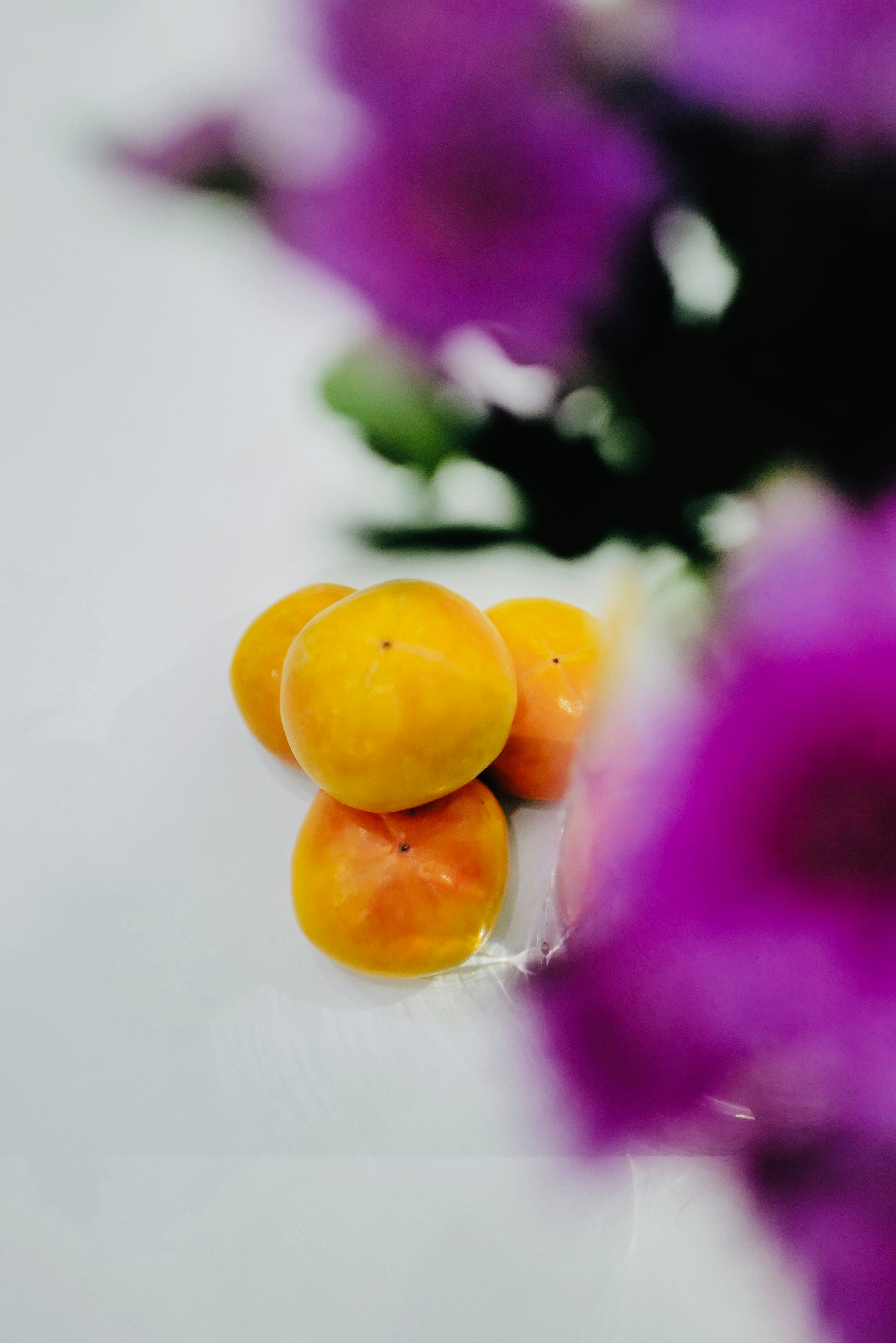 Citrus Harmony: A Burst of Color Amidst Floral Whispers