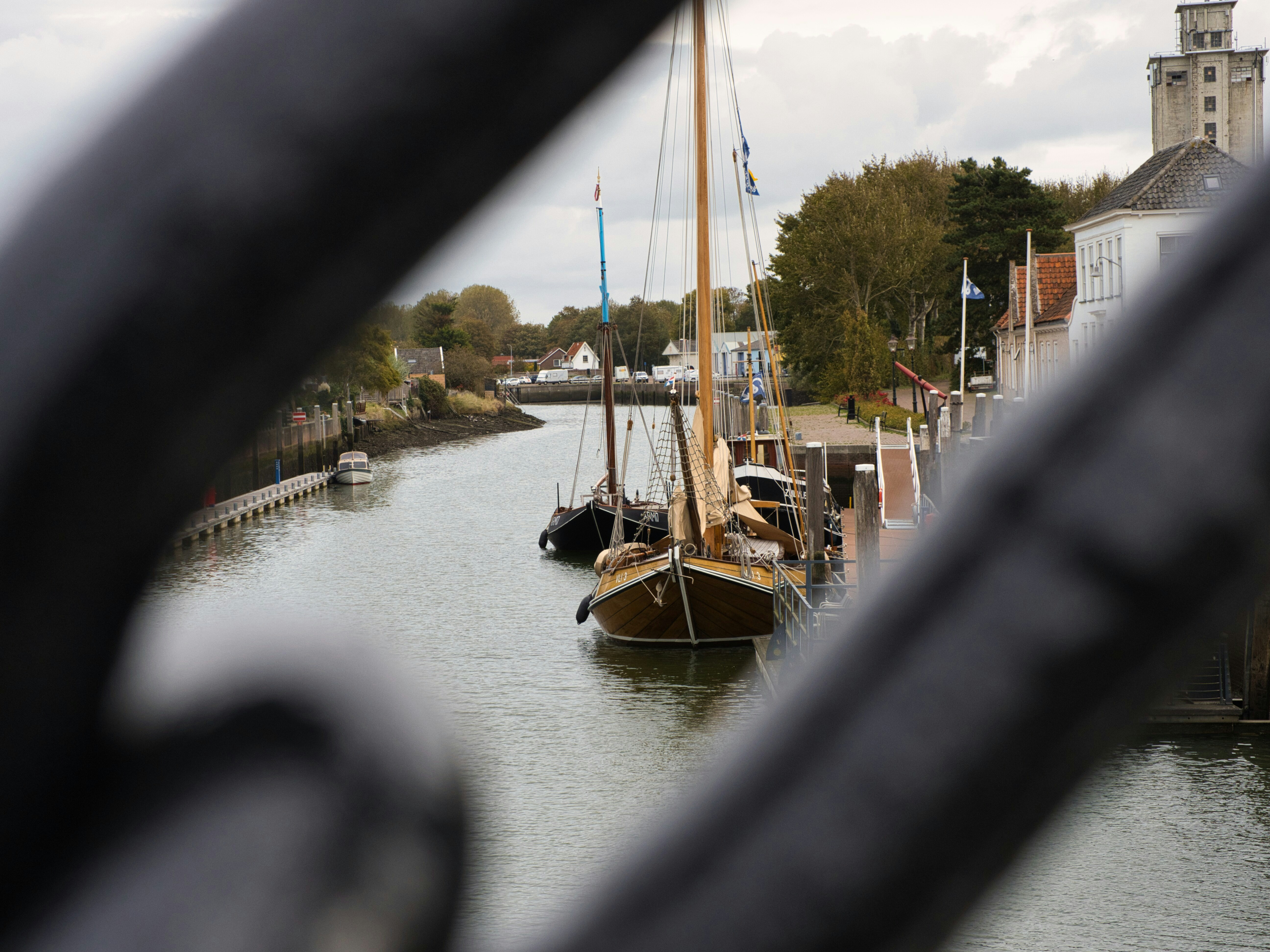 Harbor Serenity Through the Iron Frame