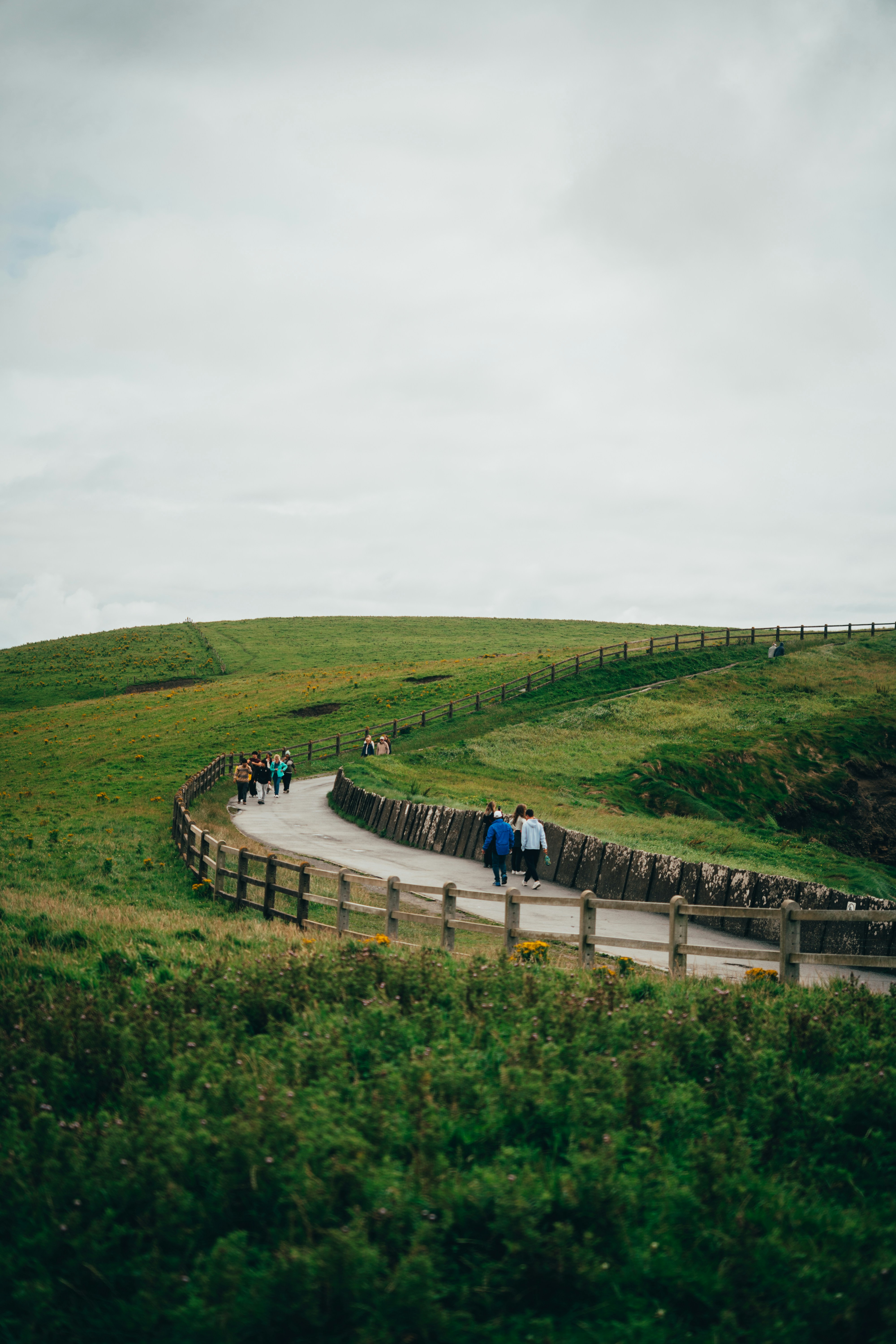 Winding Coastal Path Across Rolling Hills