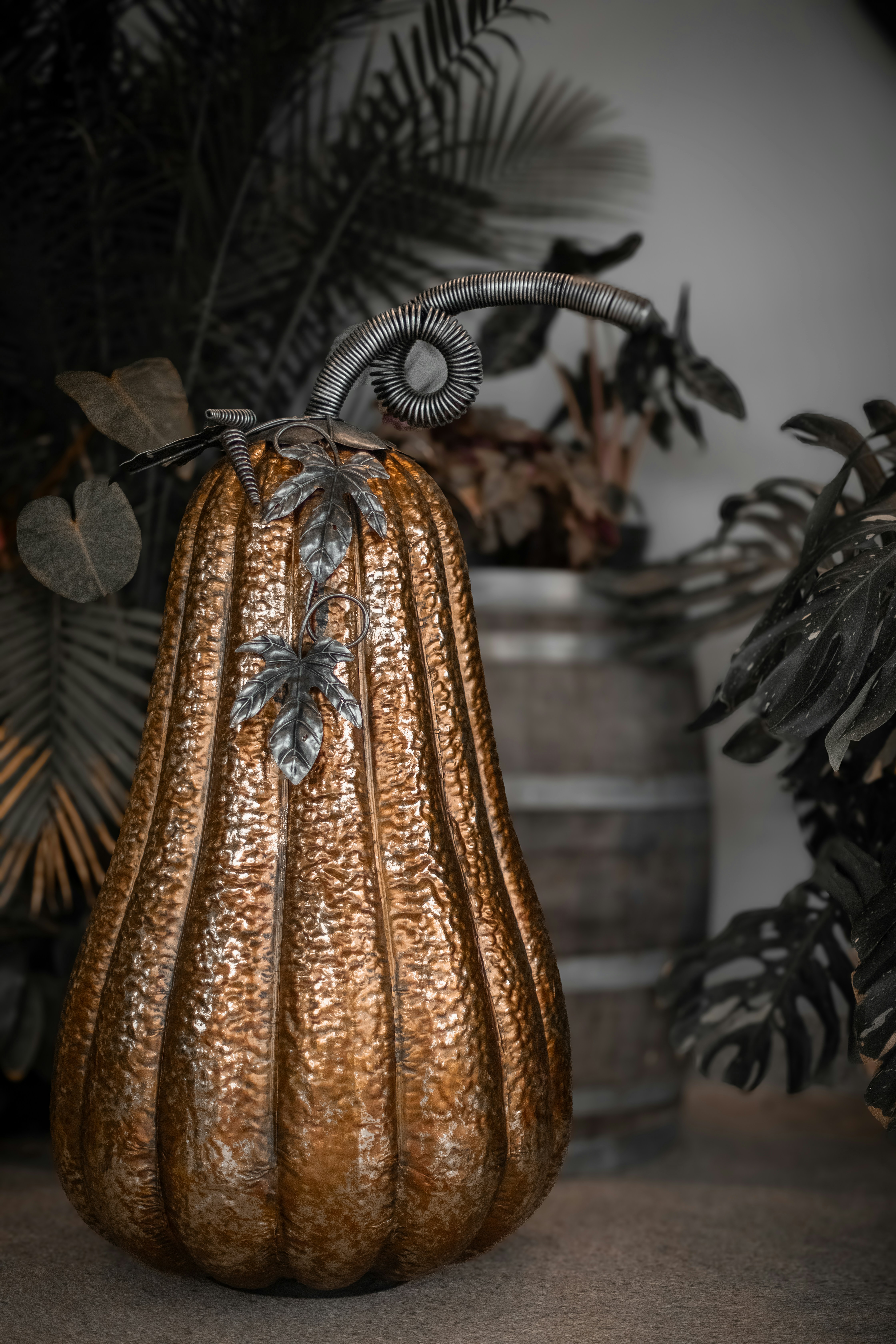 Whimsical Harvest: A Metallic Pumpkin Delight